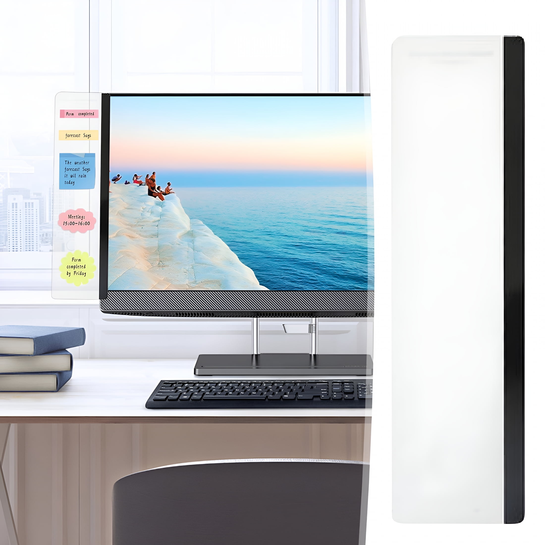 LAMIRO Computer Monitor Memo Board Side Panel Transparent Acrylic ...