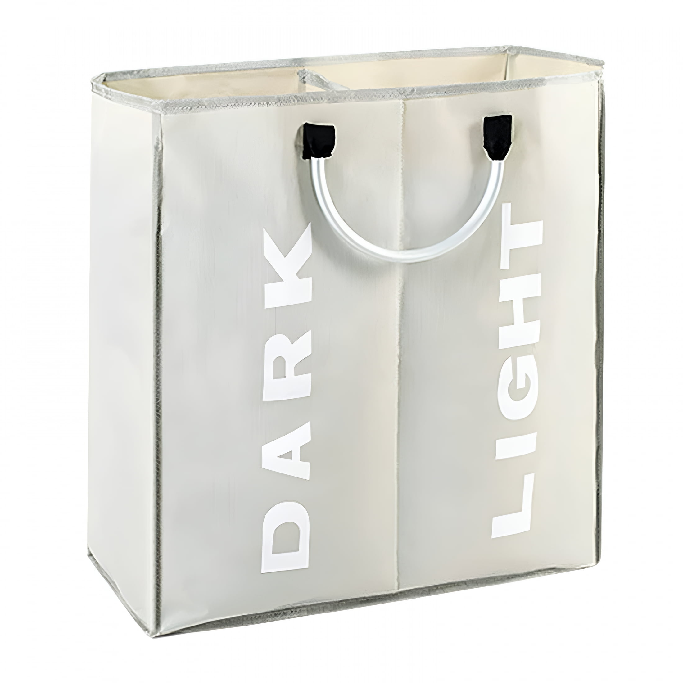 LAMIRO Double Laundry Hamper Sorter- Collapsible Canvas Clothes Basket ...