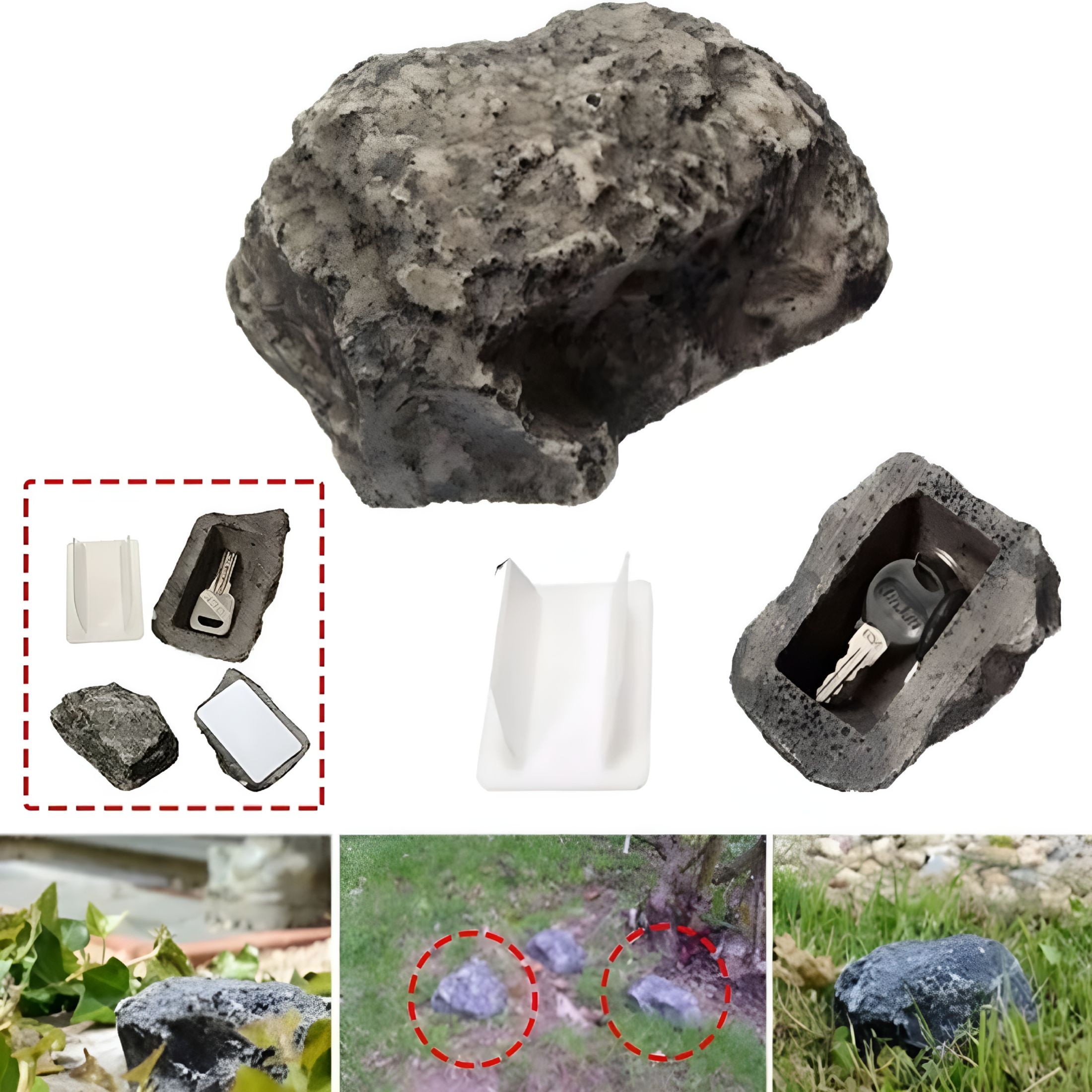 LAMIRO Fake Rock Hide a Key Outside Key Holder Hide a Key Rock Key ...