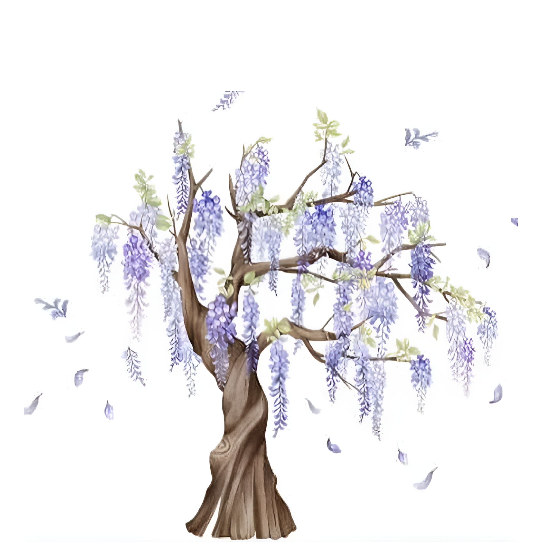 LAMIRO Flower Tree Wall Decals Peel And Stick,Purple Flower And Tree ...