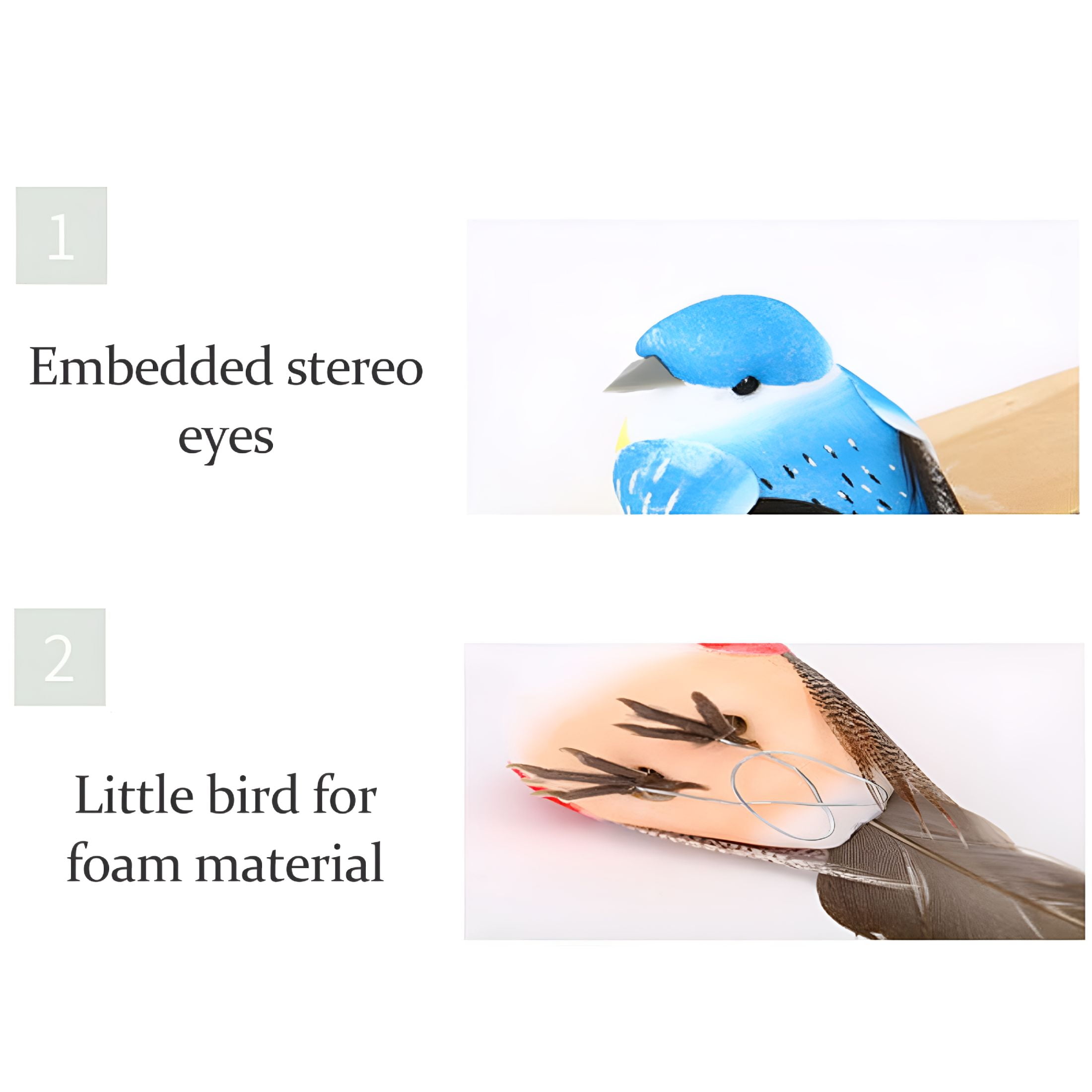 LAMIRO Gardening Simulation Bird Yard Ornaments Artificial Birds Fake ...