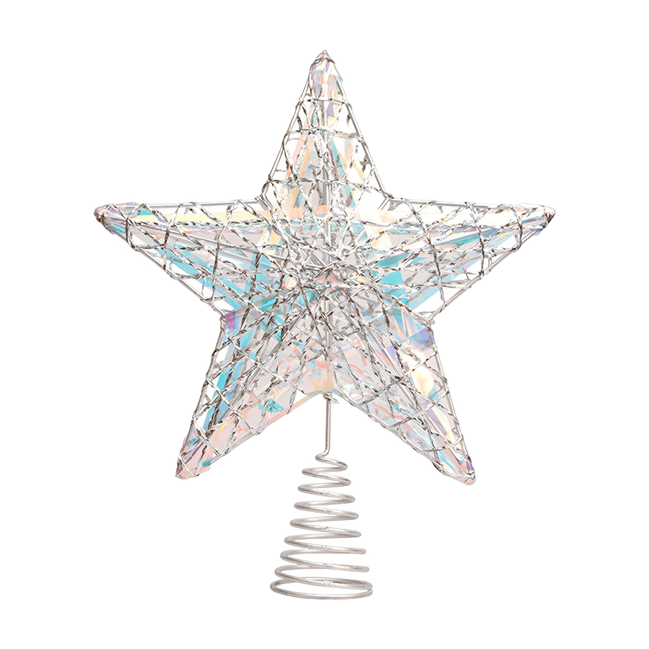 LAMIRO Glitter Snowflake Tree Topper – Silver Bare Branches Styled ...