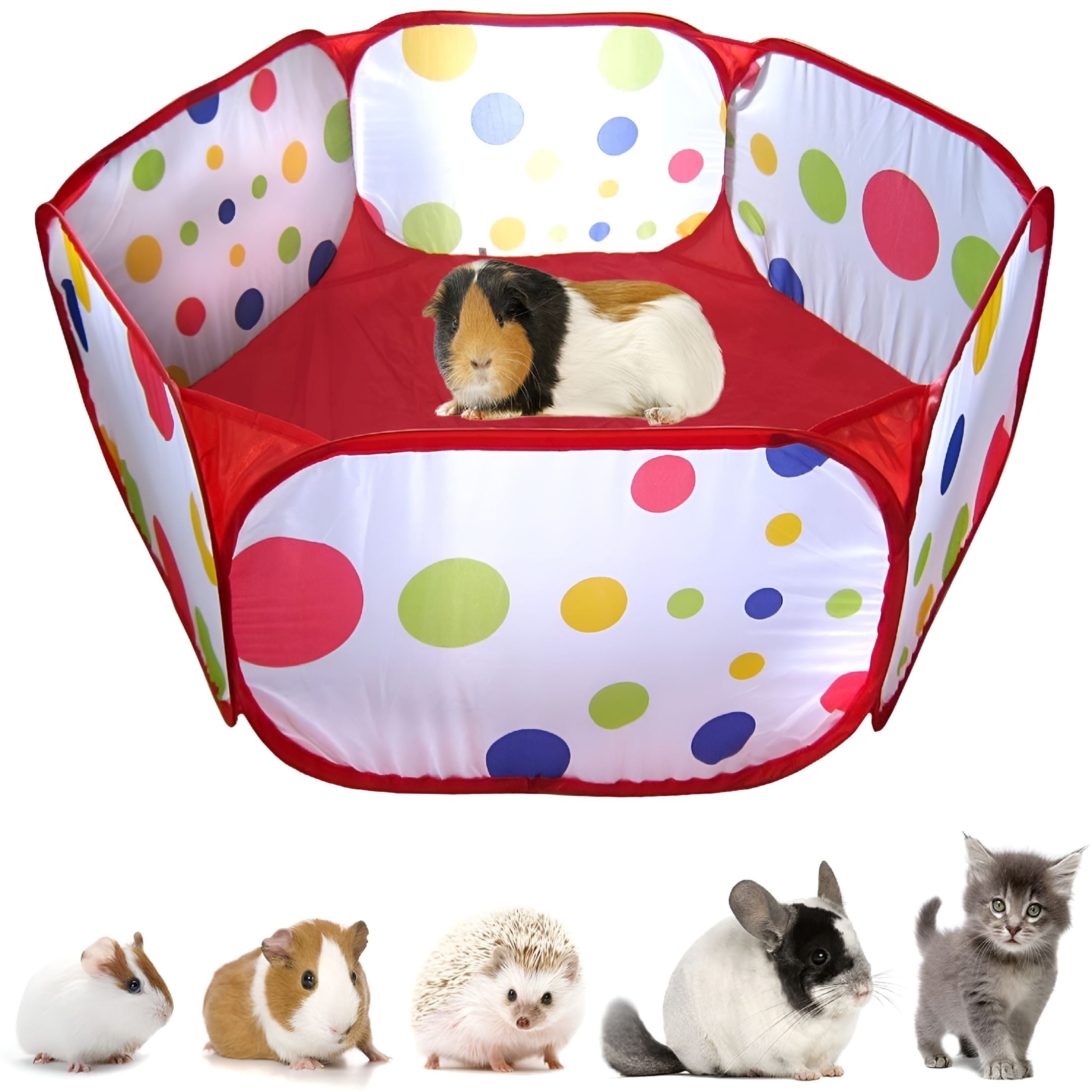 LAMIRO Guinea Pig Playpen Foldable Portable Small Animal Playpen Indoor ...