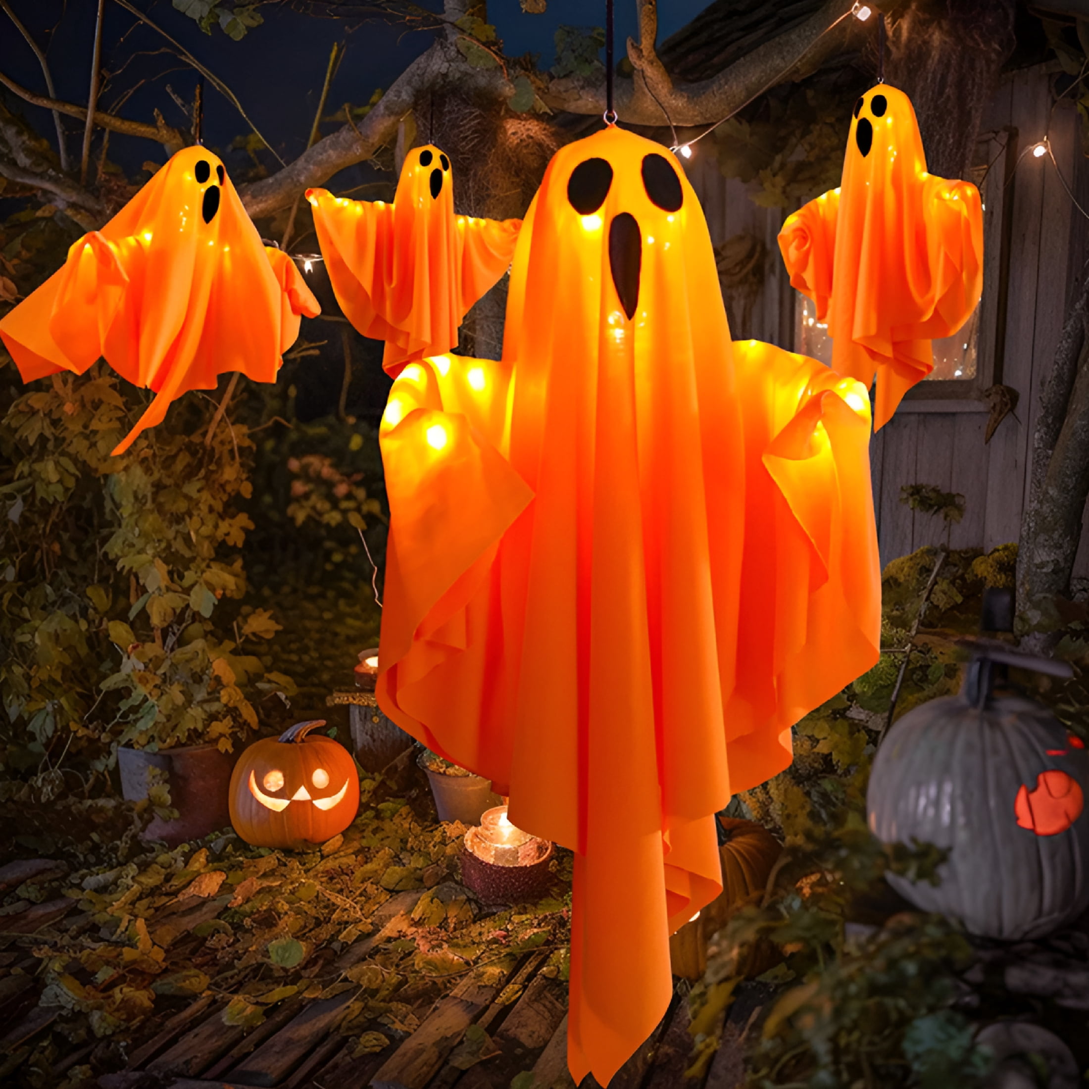 LAMIRO Halloween Hanging Flying Ghosts 1 Pcs,19.6" White Ghost with ...