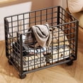 LAMIRO Home Tower Small Rolling Laundry Basket Metal Hamper Cart with ...