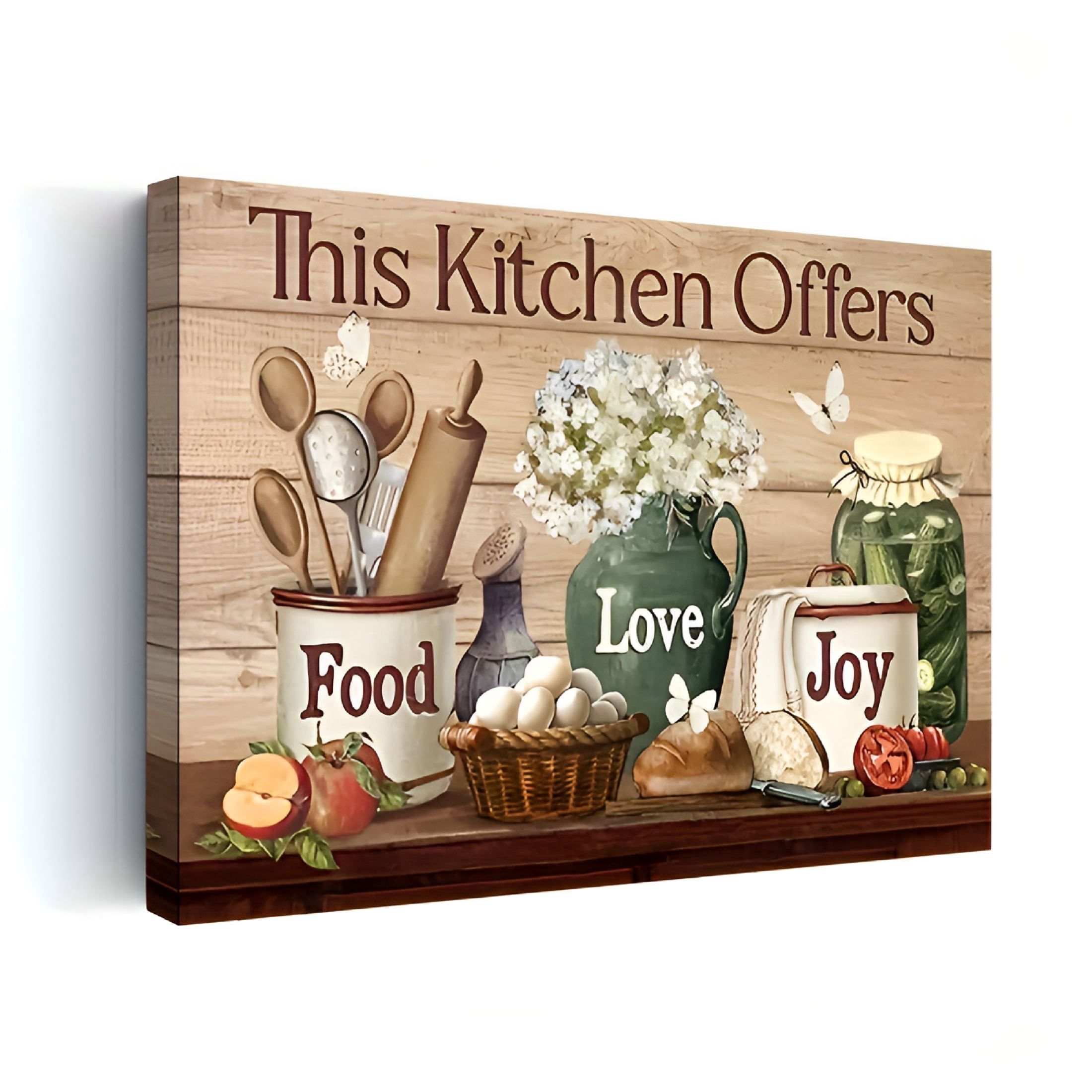 LAMIRO Kitchen Wall Art Farmhouse Rustic Kitchen Pictures Wall Decor ...