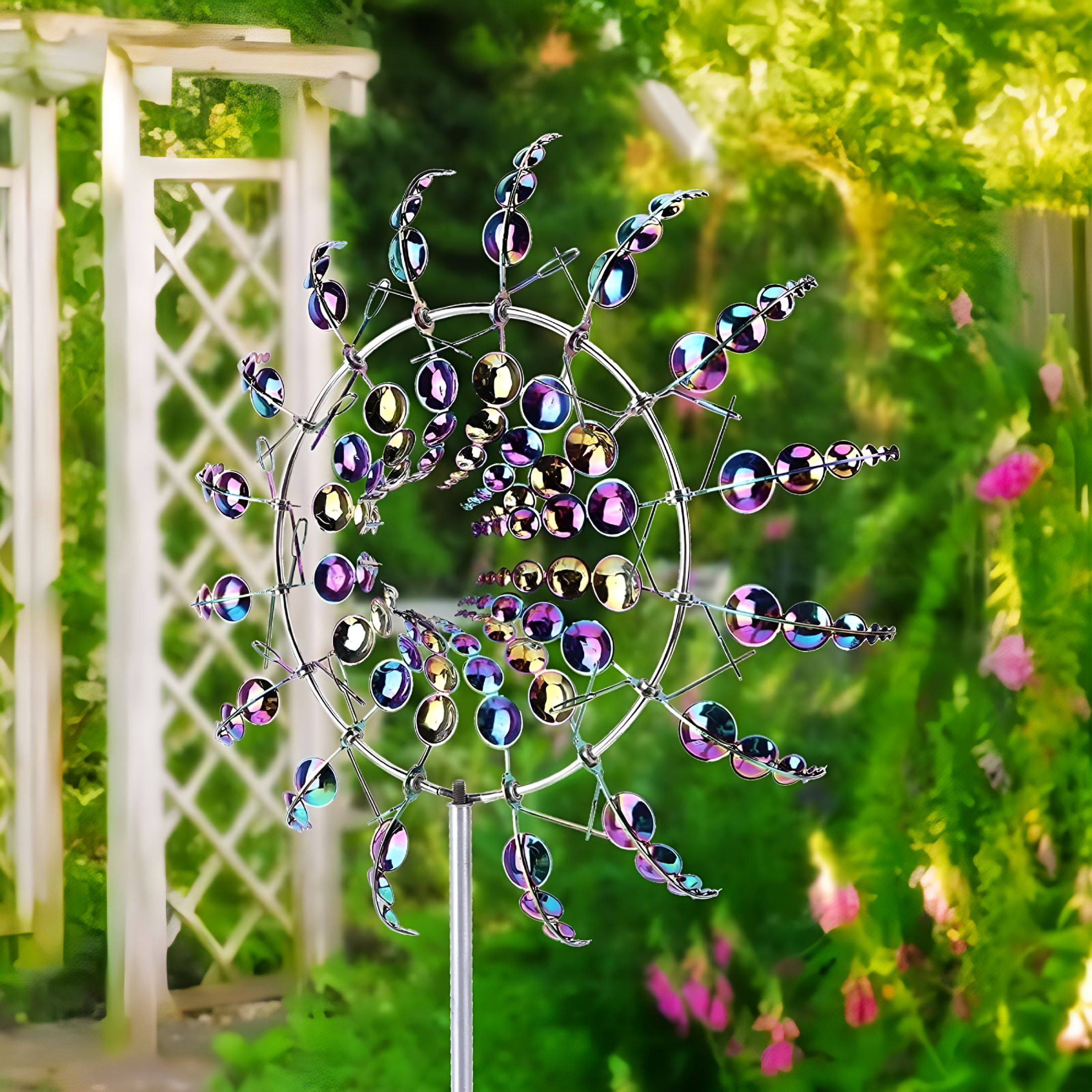 LAMIRO Magical Metal Windmill 32cm Colorful Aluminium 3D Wind Catcher ...