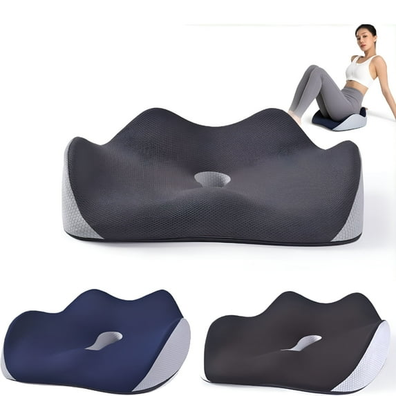 LAMIRO Memory Foam Sit Bone Relief Seat Cushion for Butt Lower Back ...
