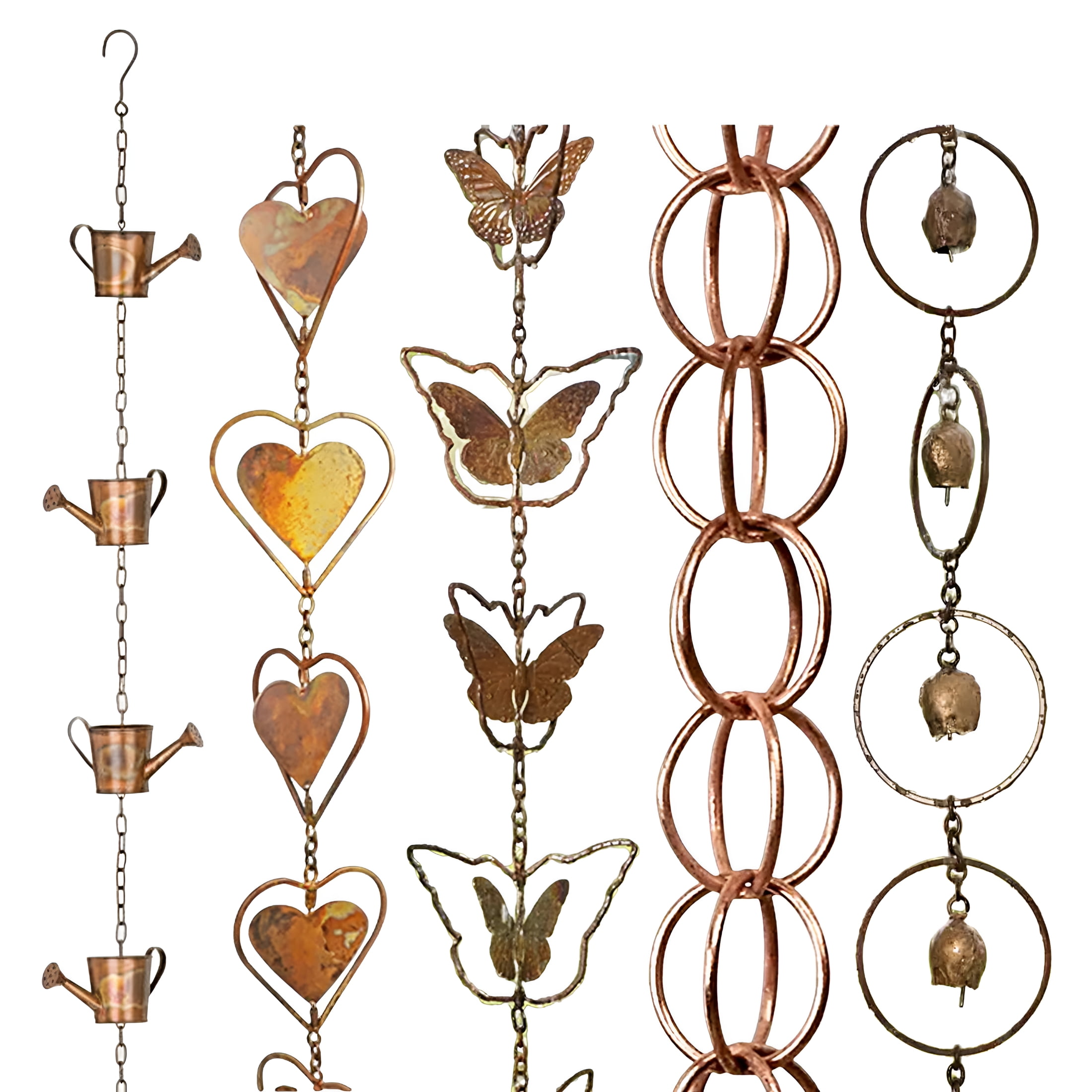 LAMIRO Metal Decorative Rain Chain | Unique Downspout Extension Home ...