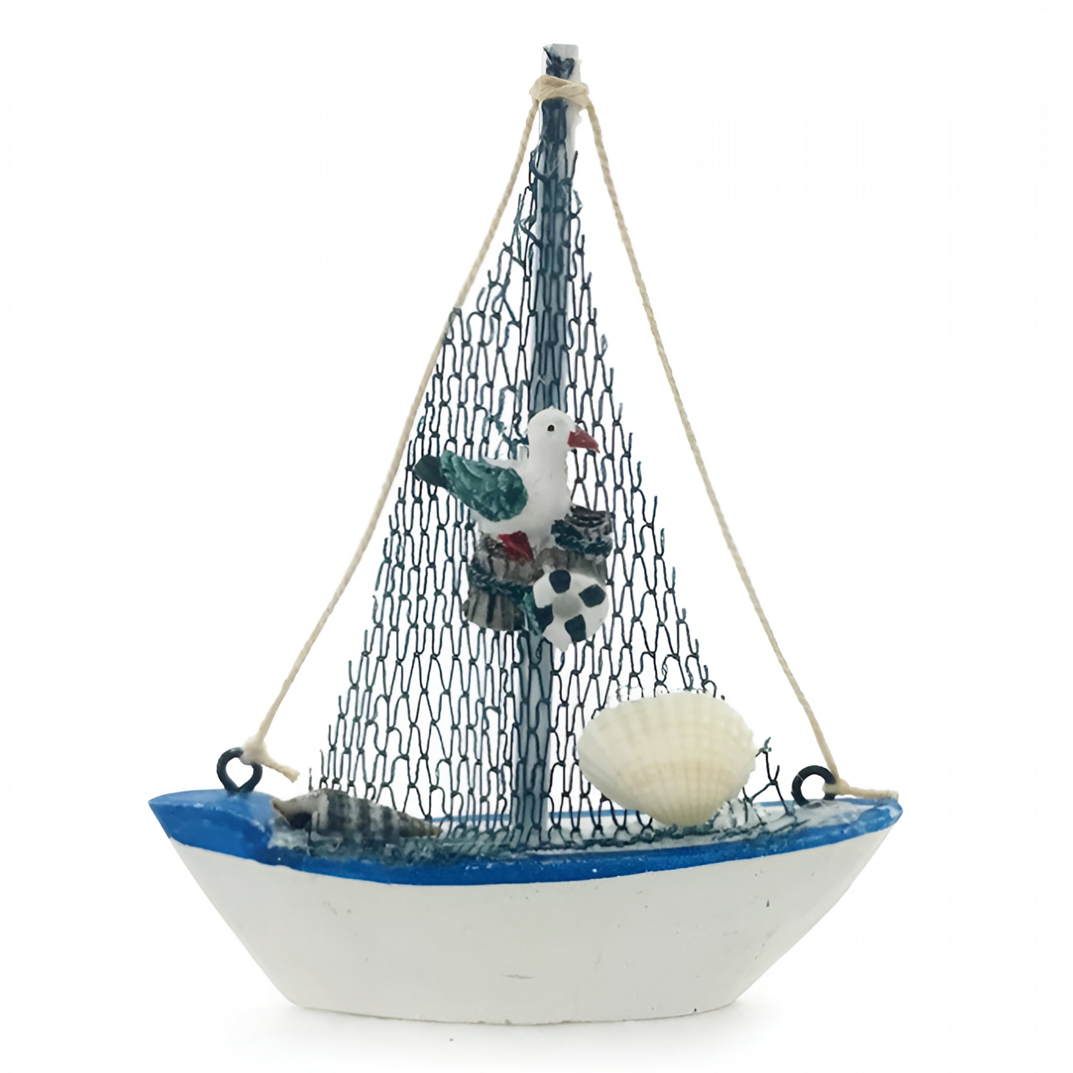 LAMIRO Mini Sailboat Model Decoration Wooden Miniature Sailing Boat ...