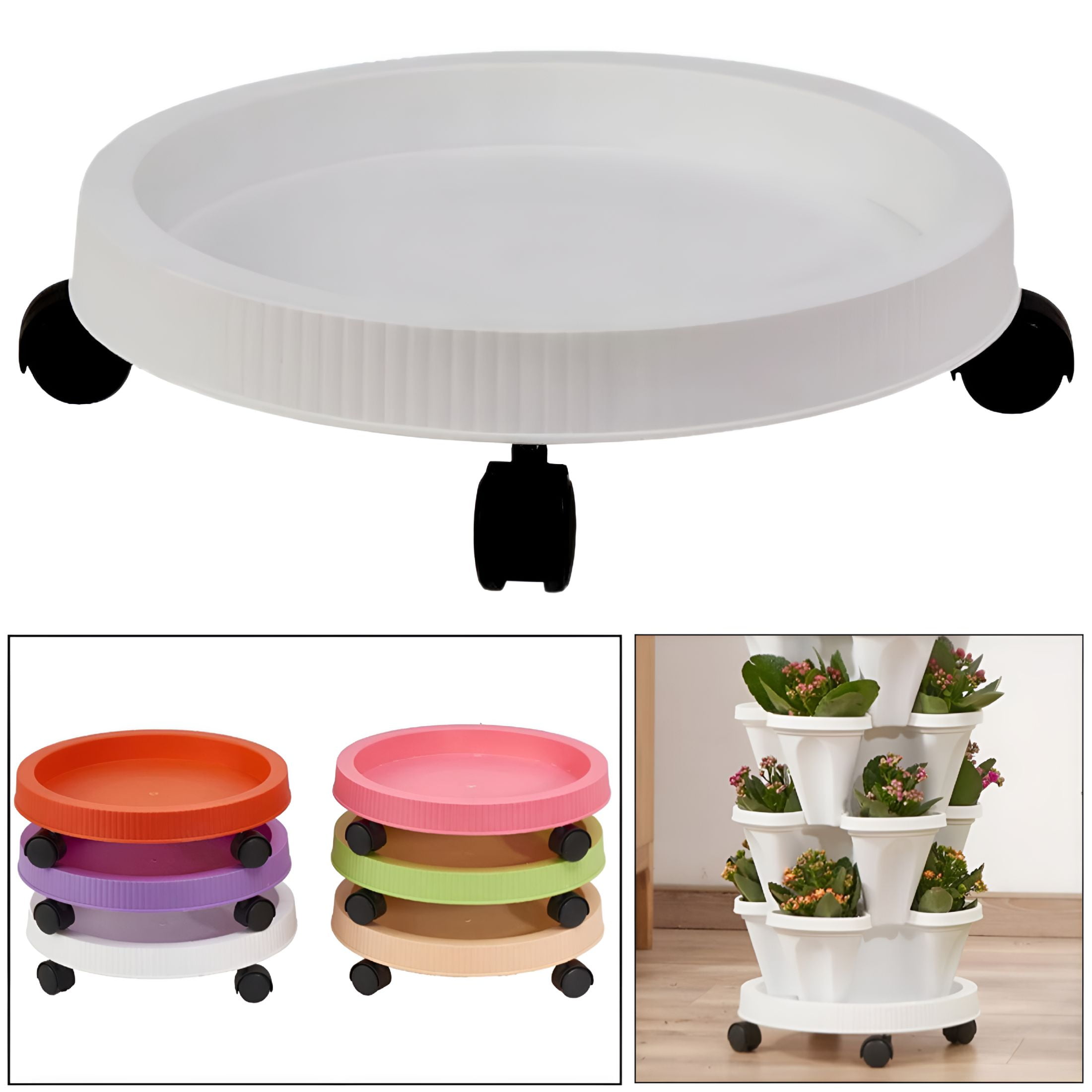 LAMIRO Plant Stand Pot Trolley with Wheels for Home - Walmart.com