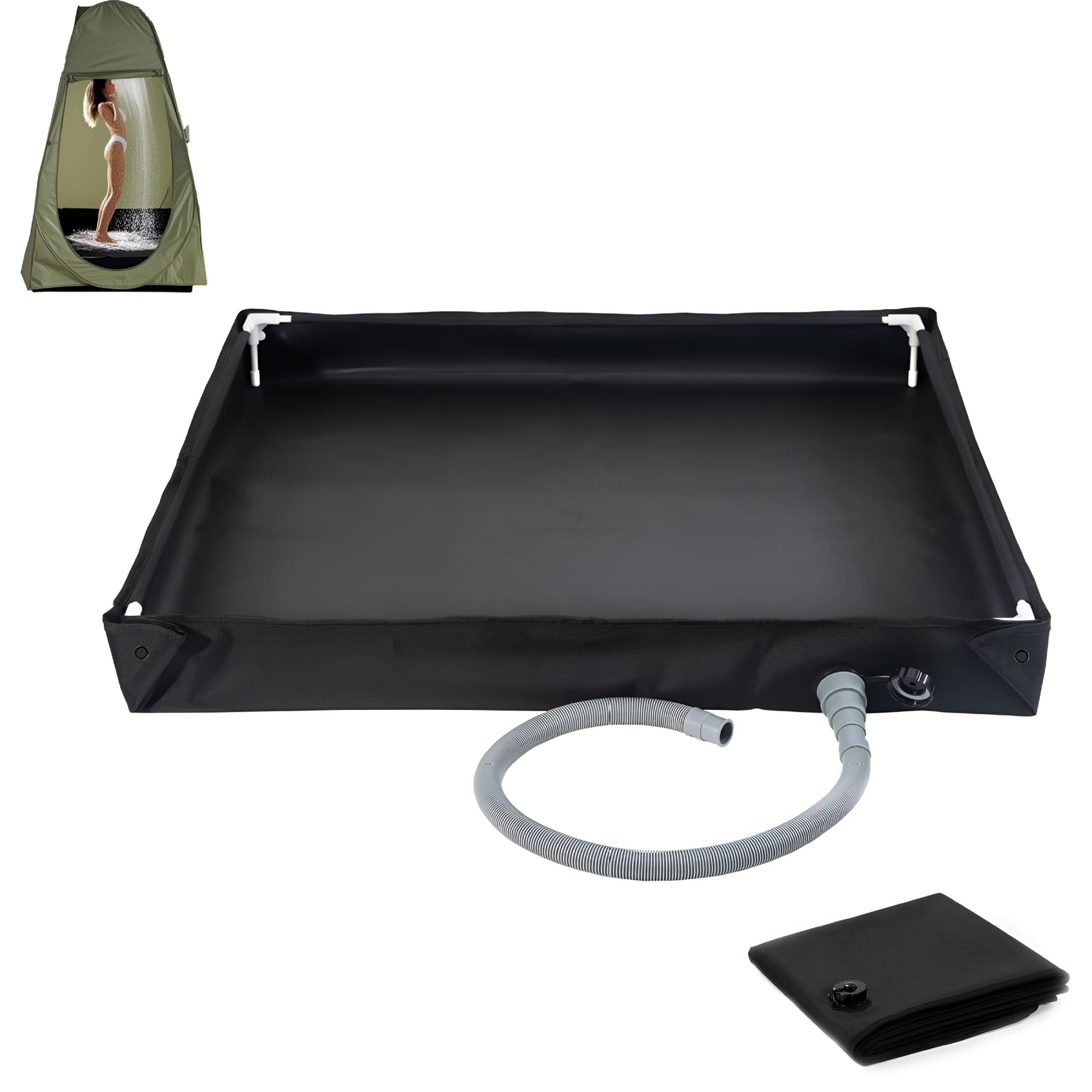 LAMIRO Portable Foldable Shower Base 31.5"*31.5" Waterproof Shower Pan ...