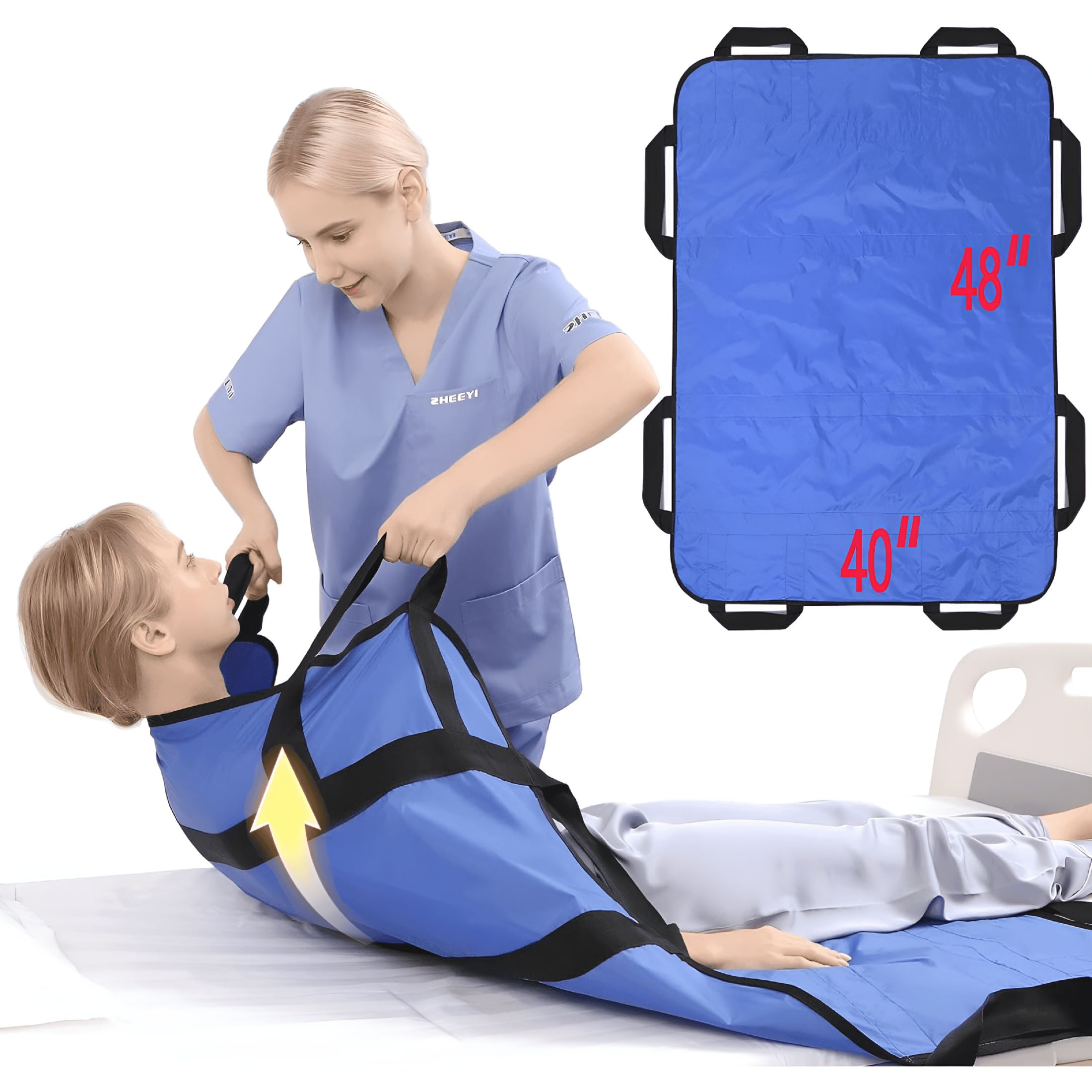 LAMIRO Positioning Bed Pad with Handles,48 X 40" Reusable & Washable ...