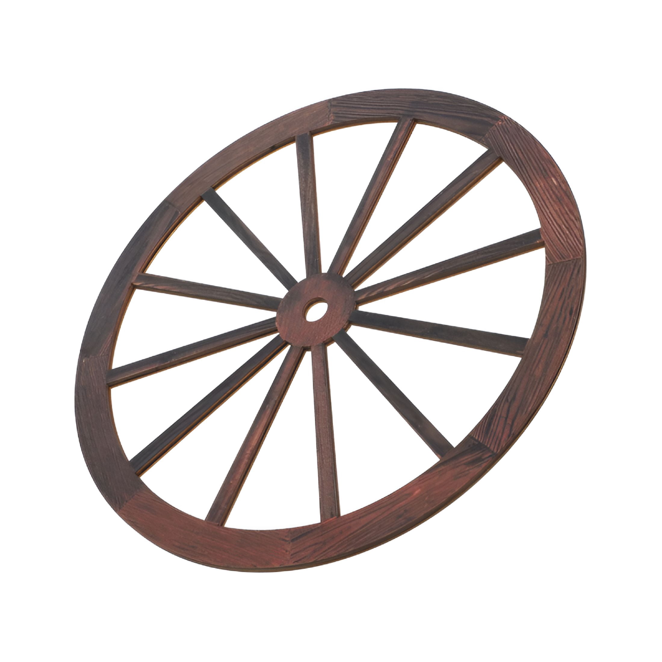 LAMIRO Rustic Wooden Wagon Wheel Decor,Vintage Wood Hanging Wall Art ...