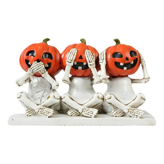 LAMIRO Skeleton Yoga Statues Set - Hear See Speak No Evil Gothic Figure ...