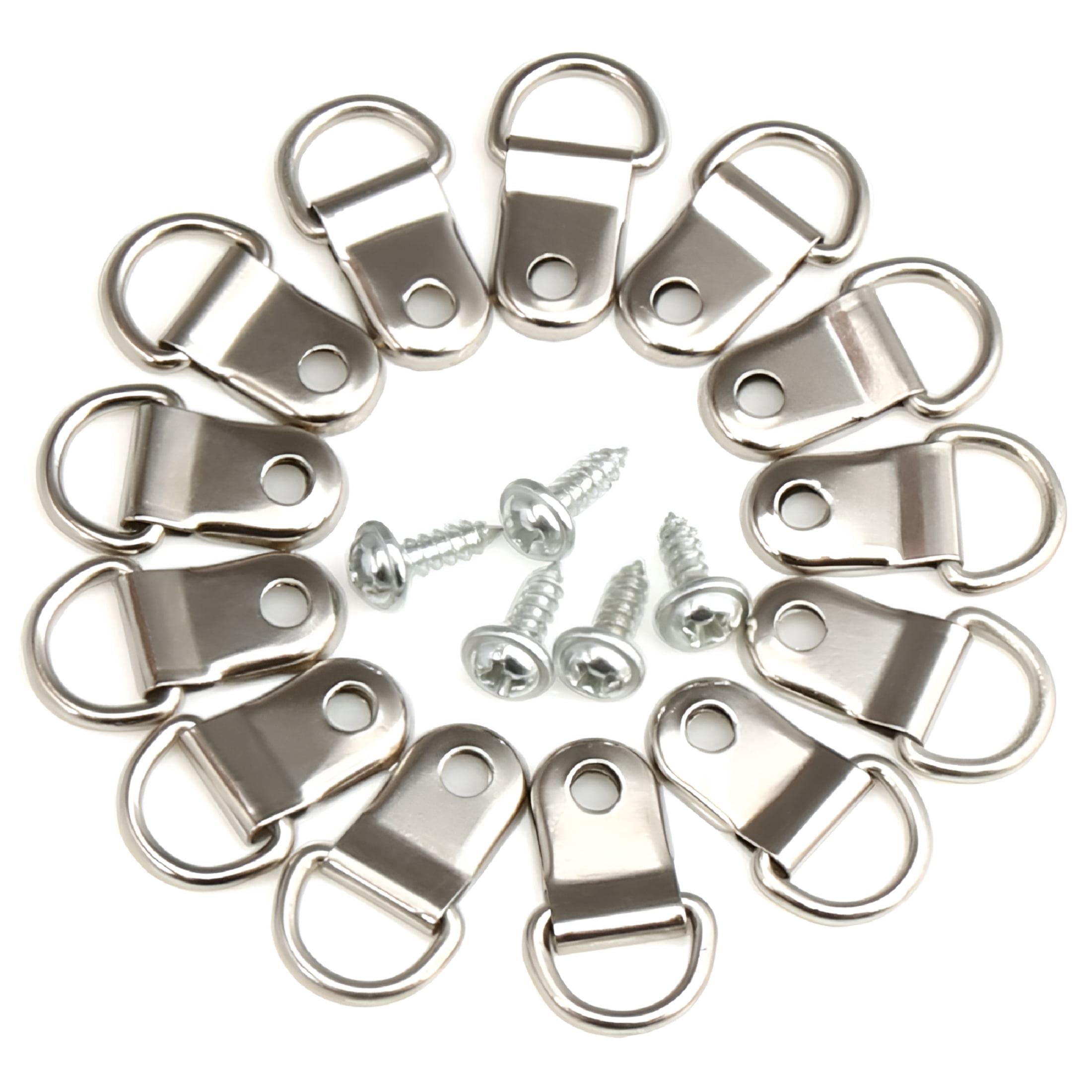 LAMIRO Small D Rings Frame Hooks for Picture Hanging - 80 Pieces D Ring ...