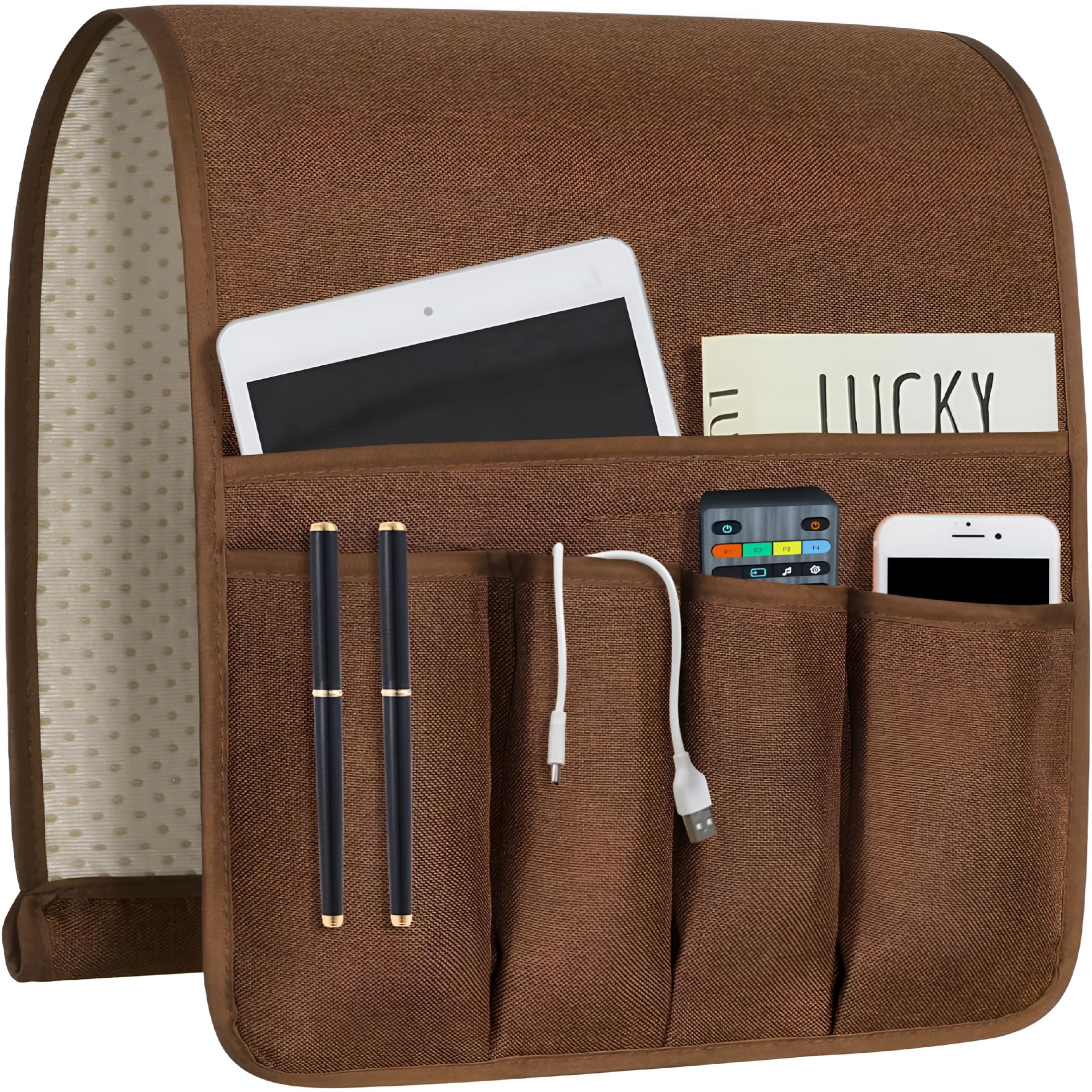 LAMIRO Sofa Armrest Organizer Remote Holder Bedside Caddy Organizer ...