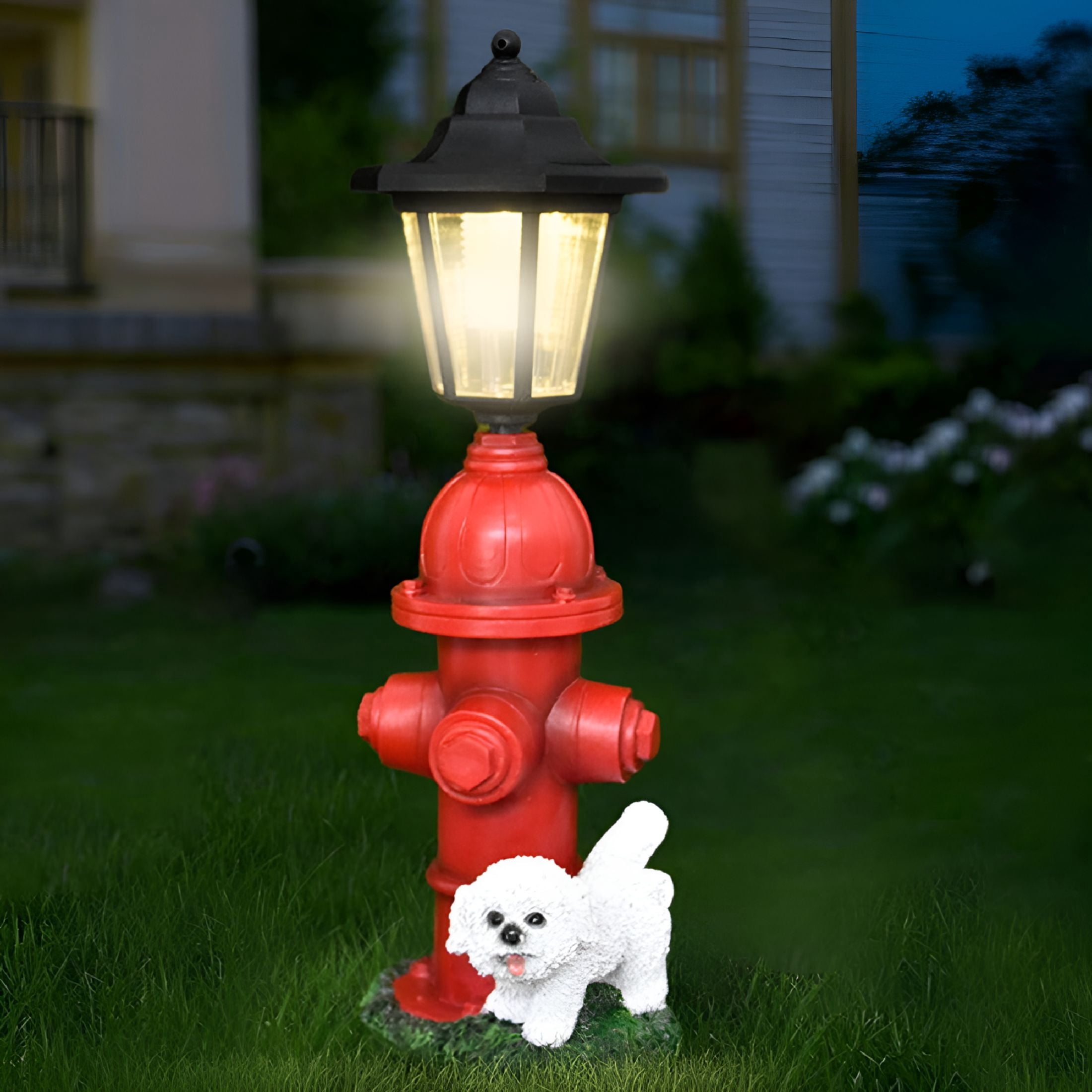 LAMIRO Solar Fire Hydrant Outdoor Statues for Dogs to Pee on,Creative ...