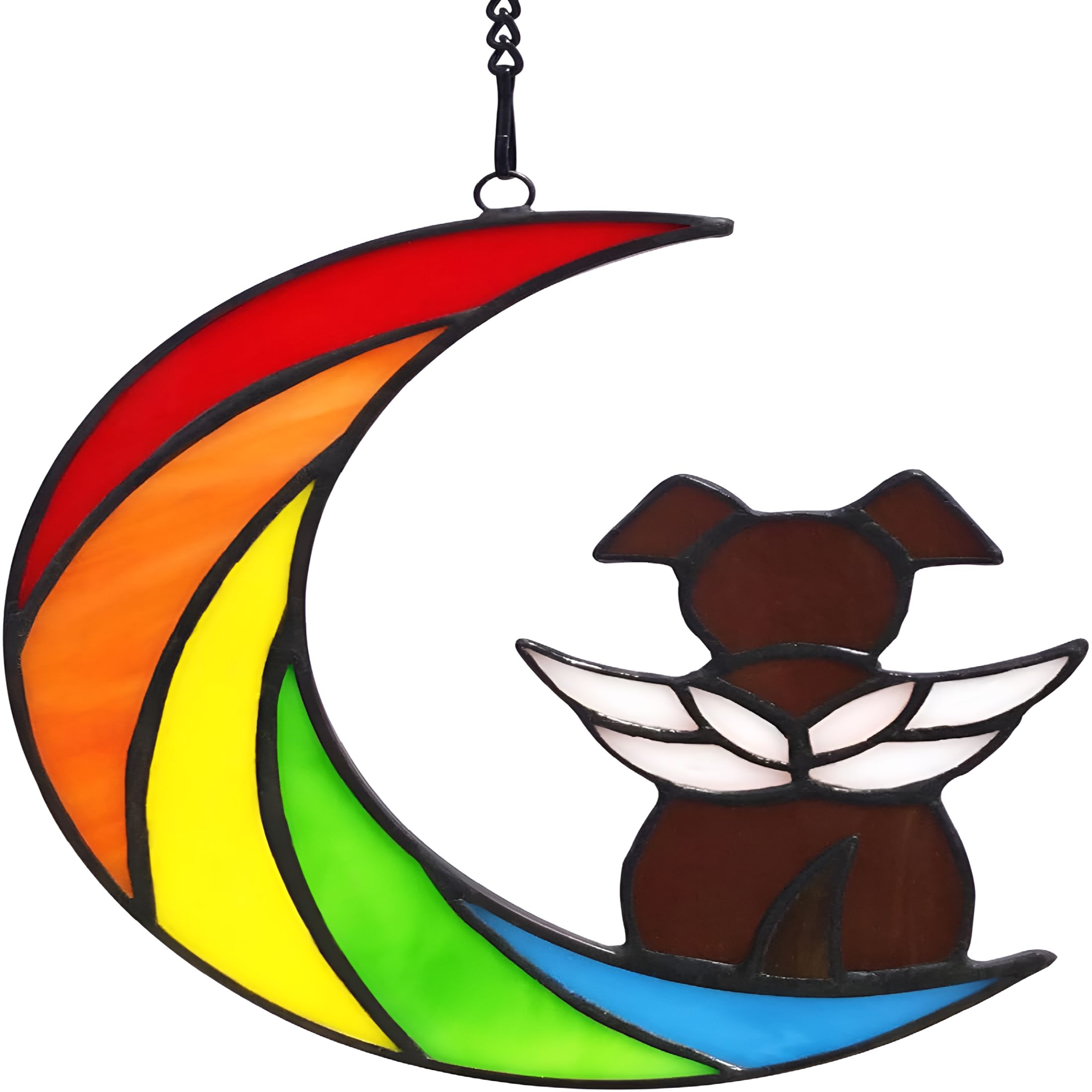 LAMIRO Stained Glass Dog Memorial Gifts for Loss of Dog,Rainbow Bridge ...