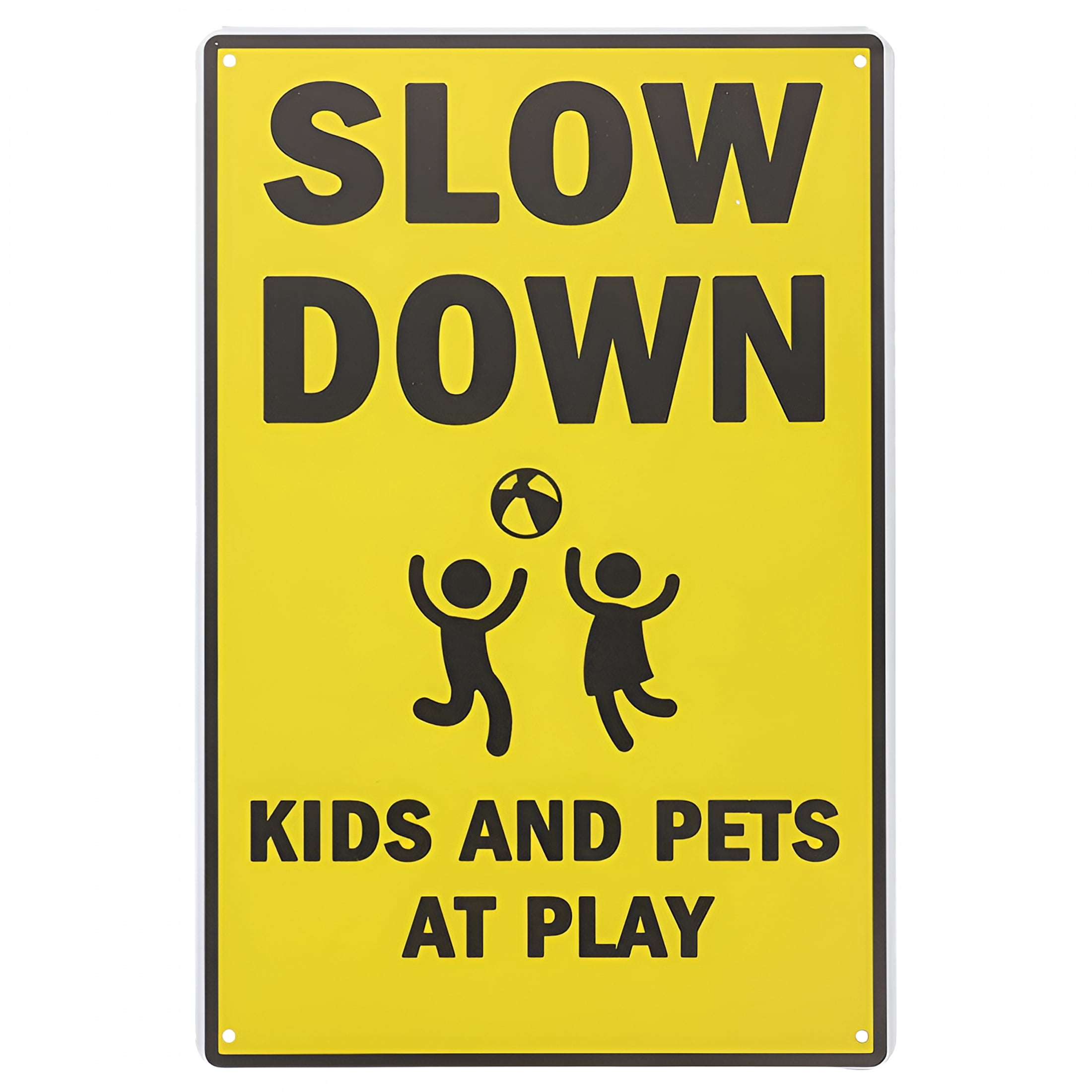 LAMIRO Street Sign Slow Down Road Sign Kids Play Caution Sign Metal ...