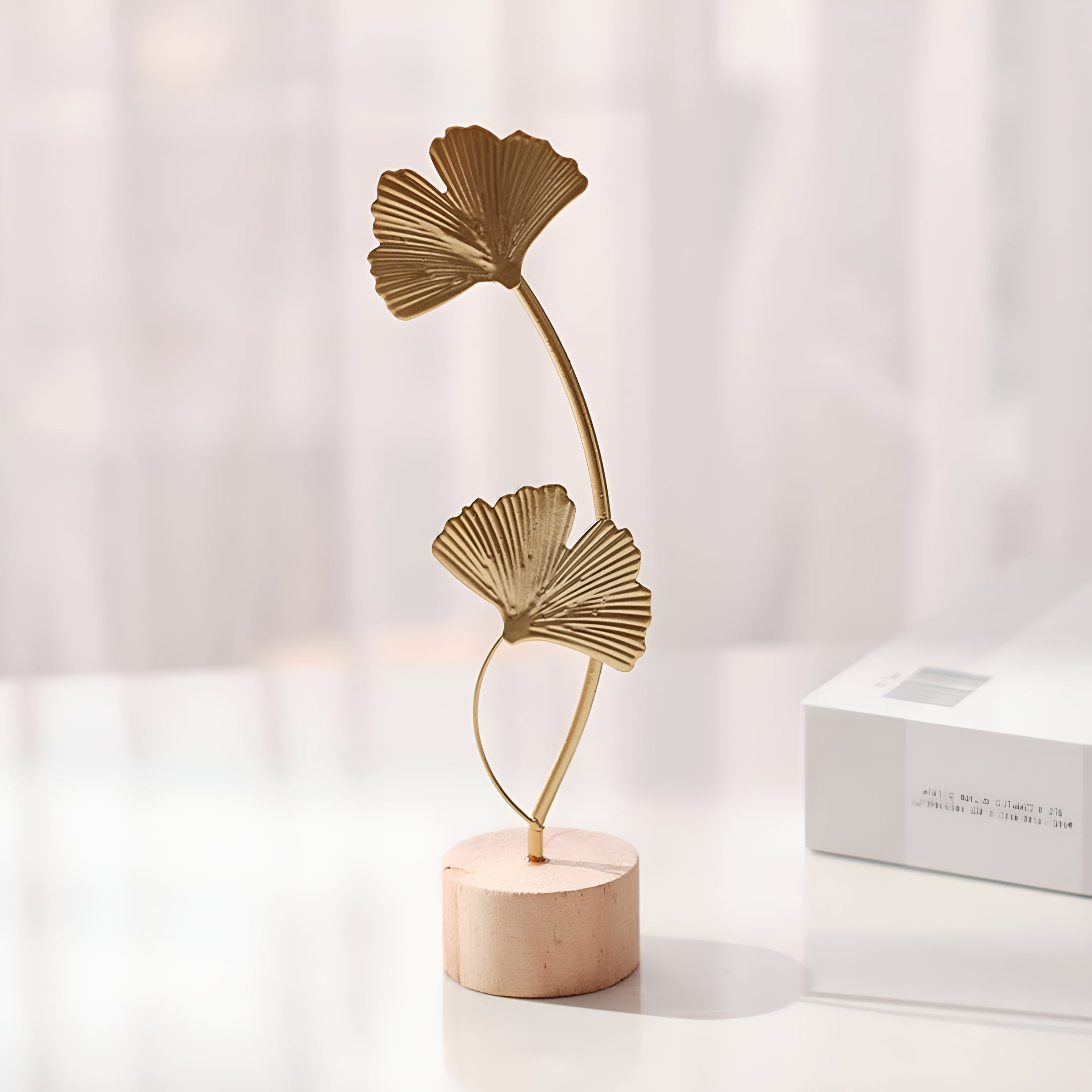 LAMIRO Theme Home Decoration Leaf Decor Metal Golden Leaf Ornaments And ...