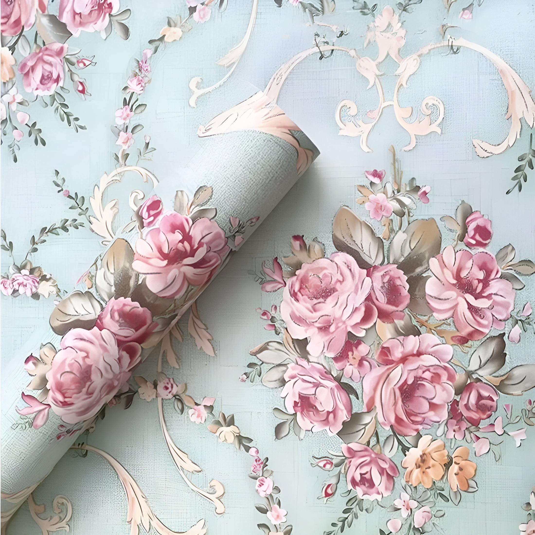 LAMIRO Vintage Floral Adhesive Paper Shelf Liner Peel Stick Dresser ...
