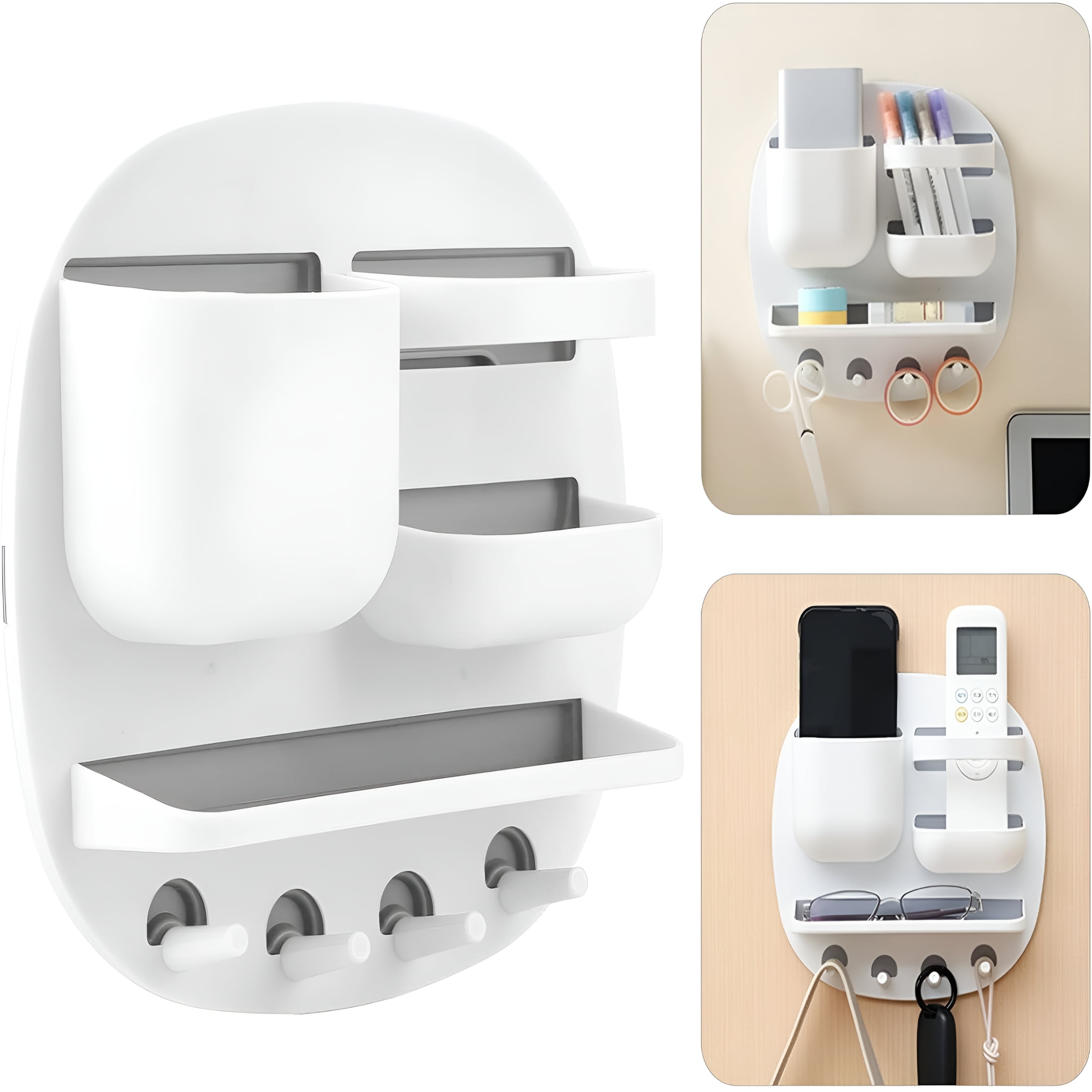 LAMIRO Wall Mount Shelf Accessories Organizer Self-Stick Bedside ...