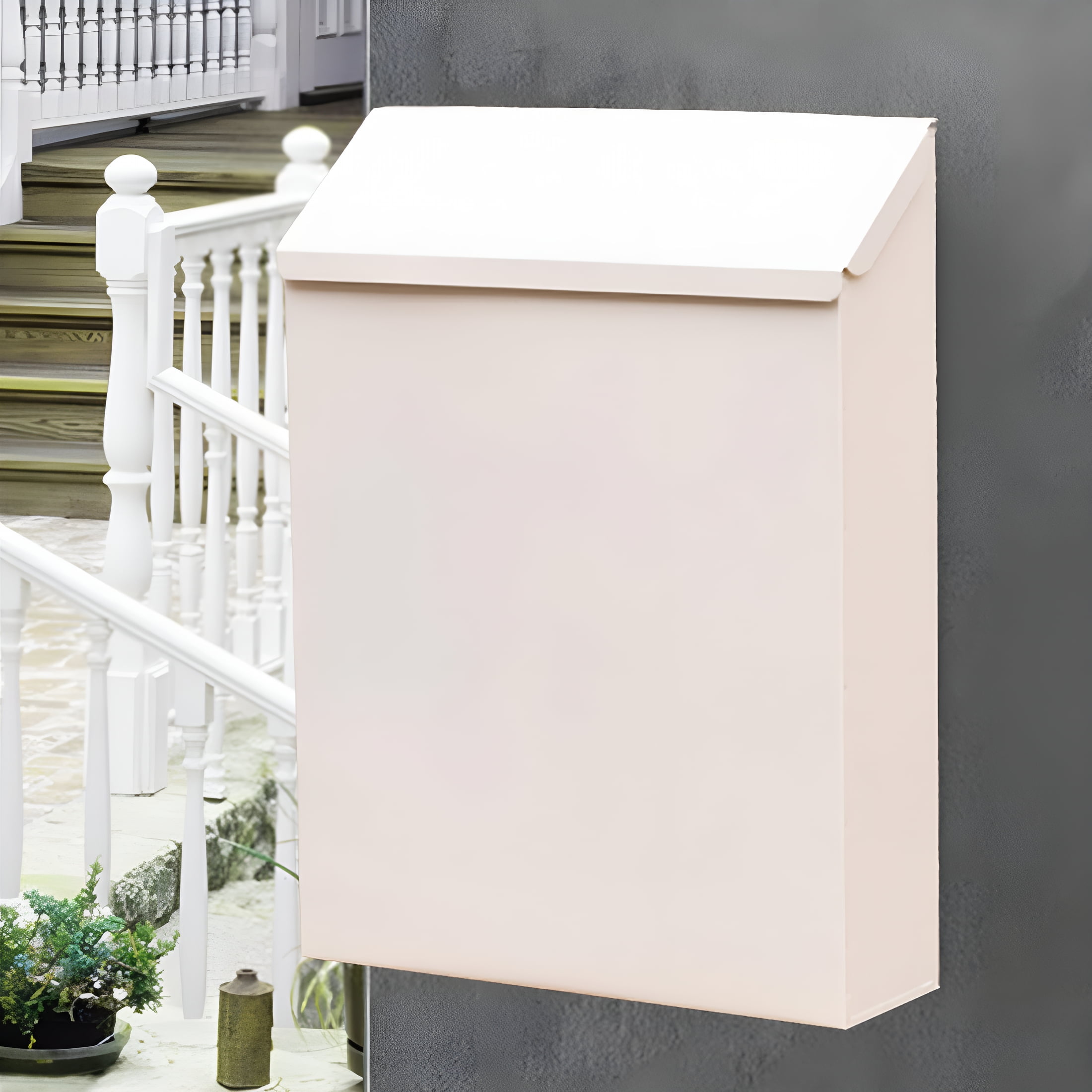 LAMIRO Wall Mounted Mailbox Drop Box with Lock Letterbox Large Capacity ...