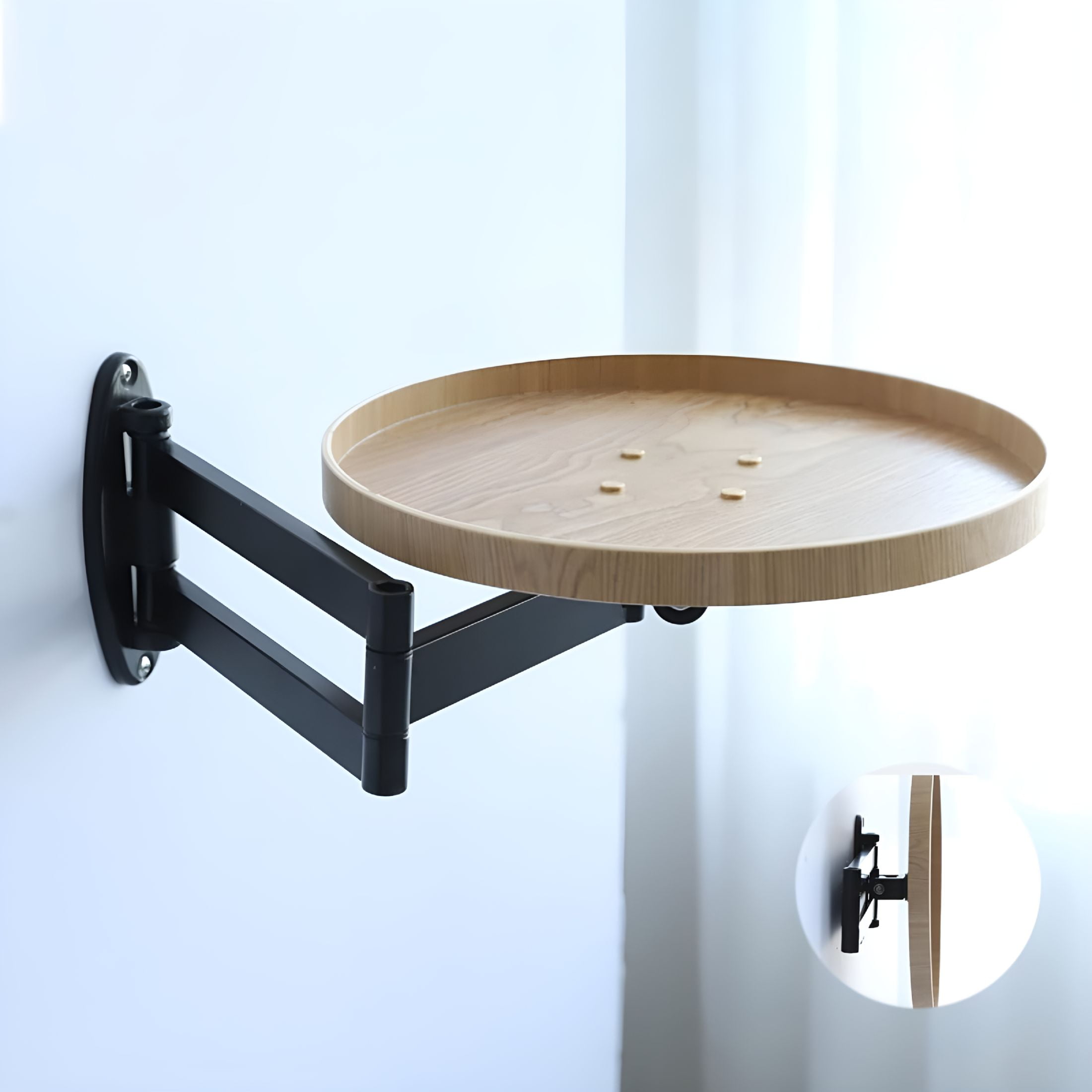 LAMIRO Wall-Mounted Small Desk Table 11.8in Fold Down Table Bedside ...