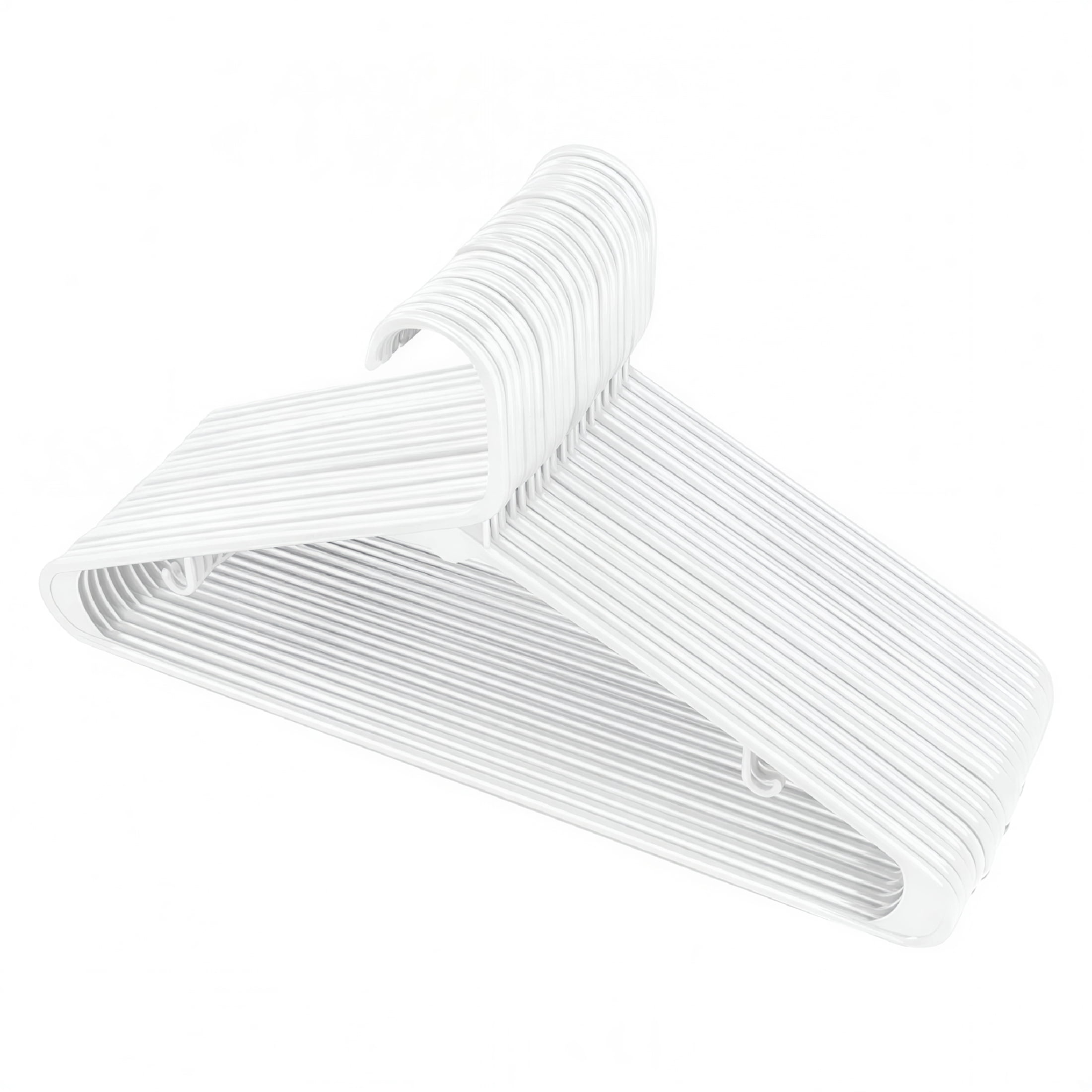 LAMIRO White Plastic Hangers,Clothing Hangers with Non-Slip Hooks Ideal ...