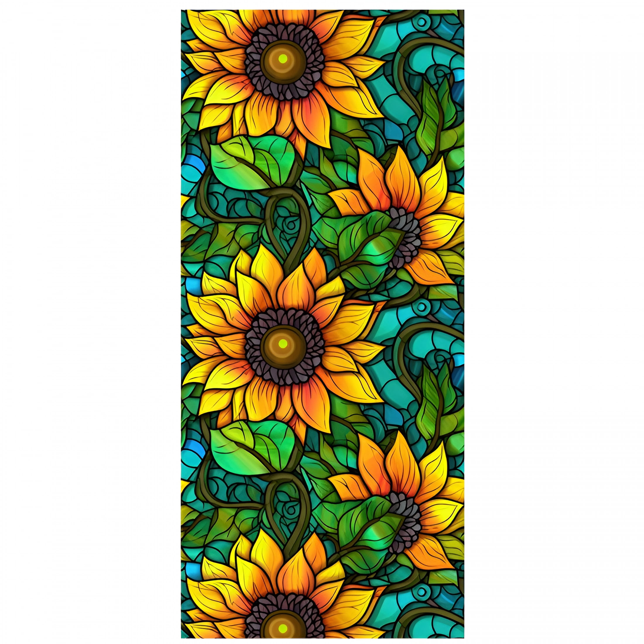 LAMIRO Window Privacy Film Stained Glass Static Cling Removable ...