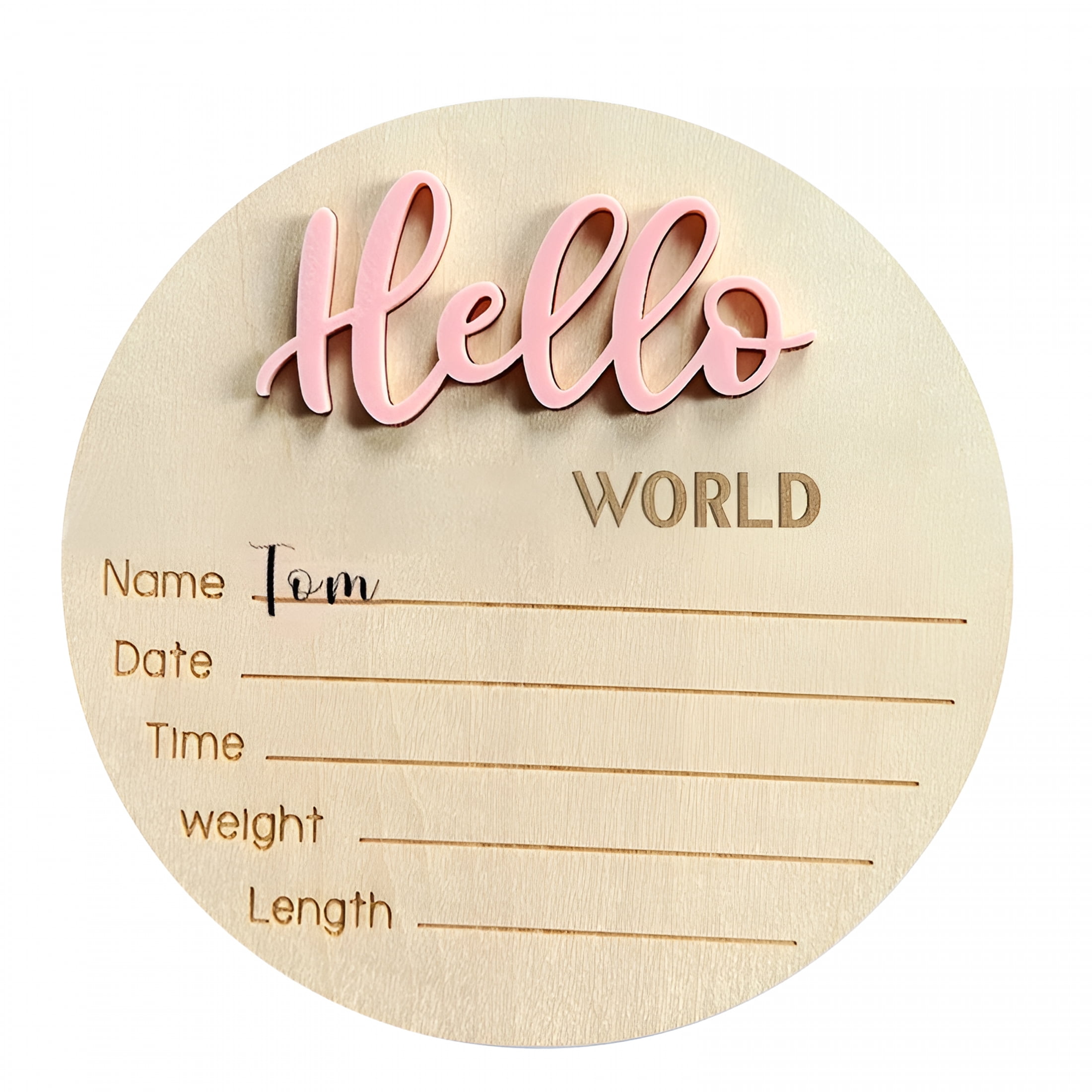 LAMIRO Wooden Birth Baby Announcement Sign,welcome baby sign,birth ...