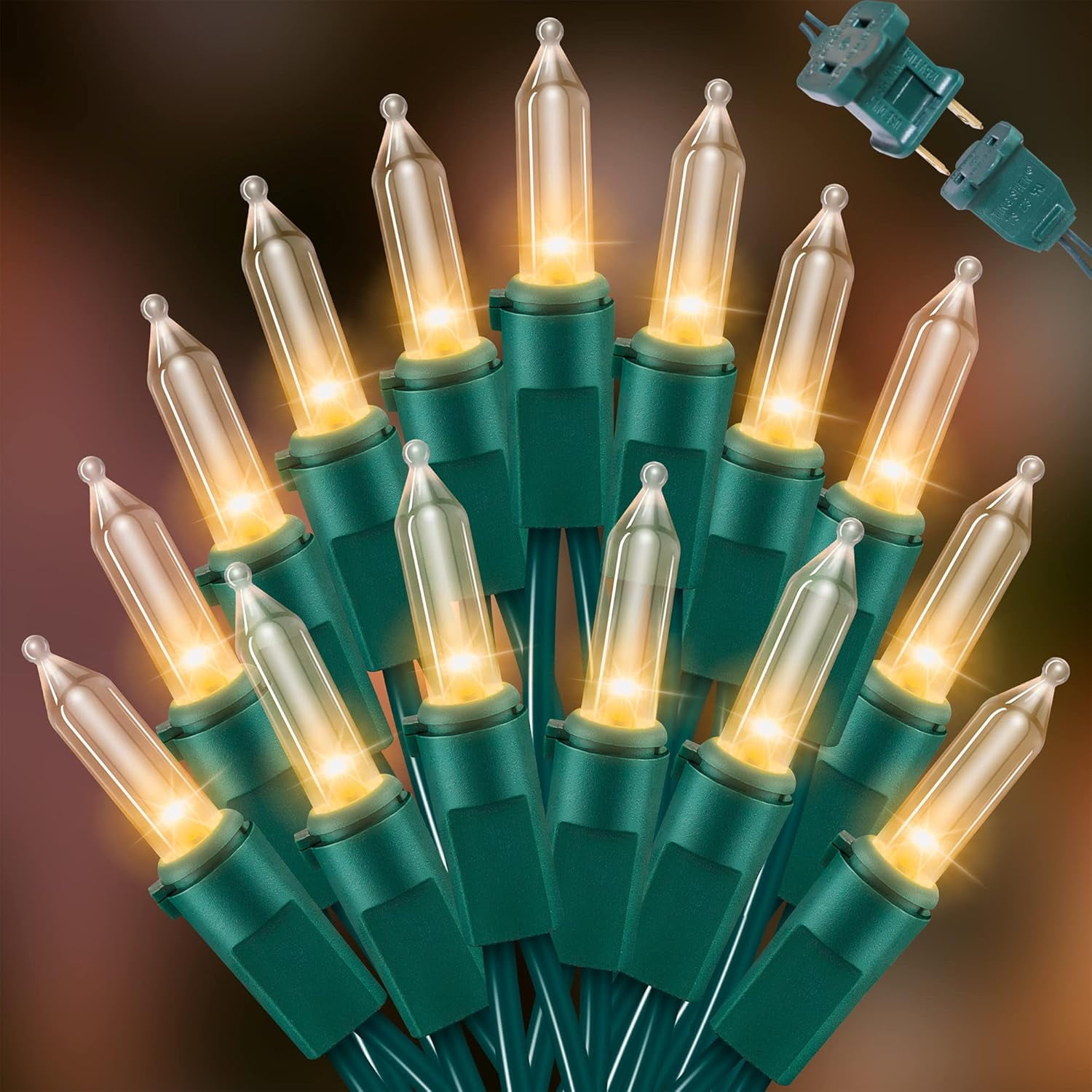 LAMPHOME 100 Mini LED Count Warm White - String Lights - 21.6FT LED ...