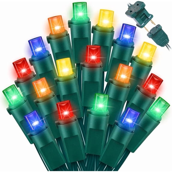 LAMPHOME 100 Multicolor-Christmas Lights - 21.6FT LED String Lights ...