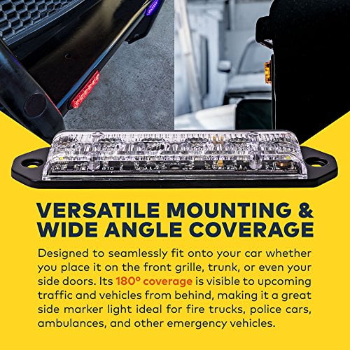 LAMPHUS PlanarFlash 6W Amber Red LED Surface Mount Police Grill Strobe ...