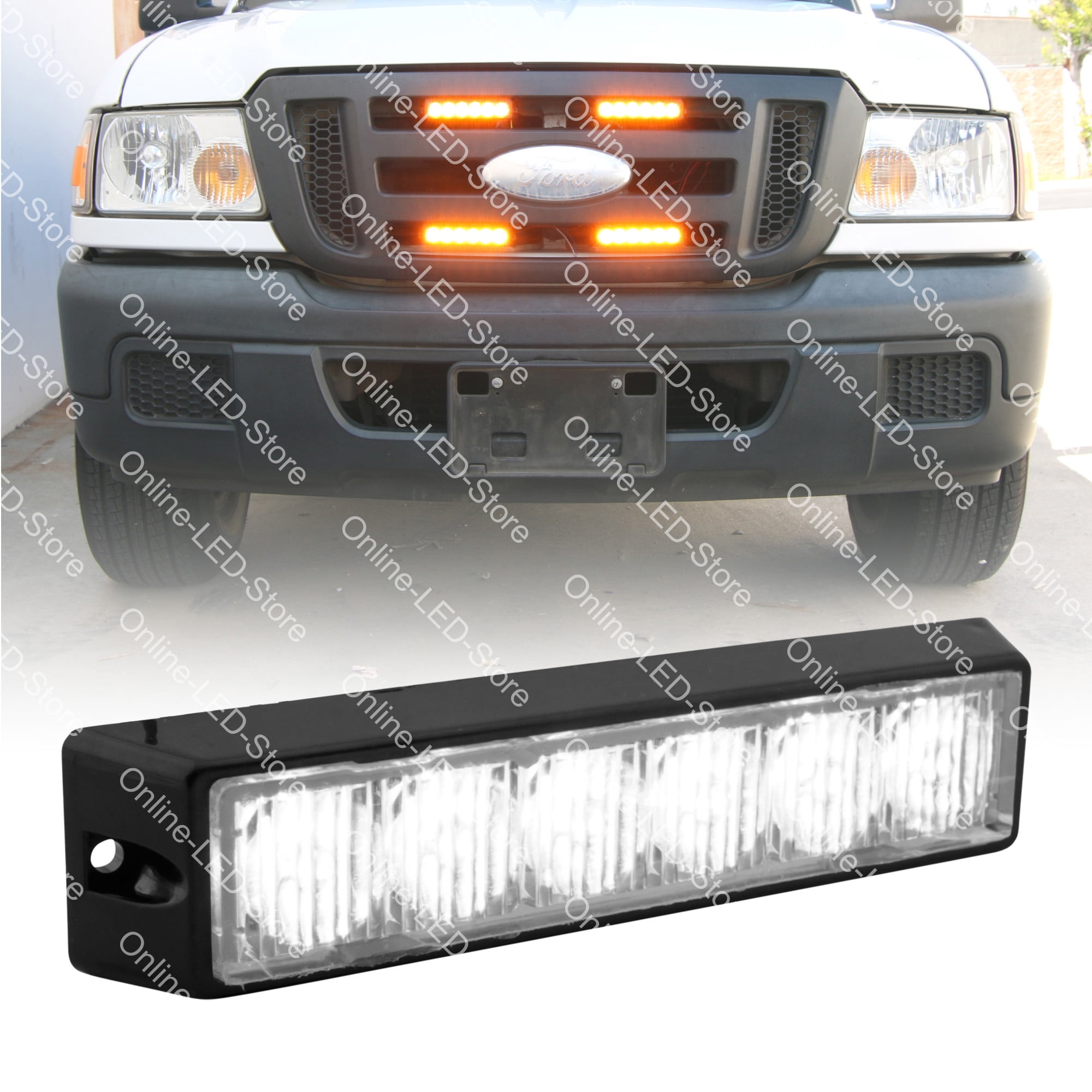 LAMPHUS SolarBlast SBLH06 LED Strobe Grille Flashing Lights 32 Modes 6 ...