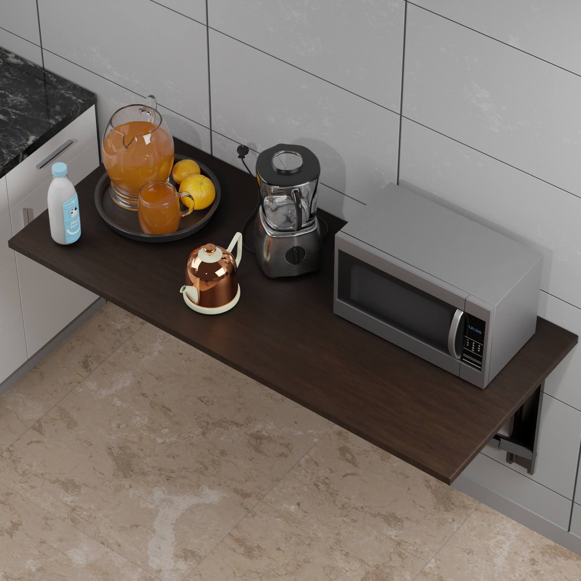 LAMPOC Wall Mounted Foldable Study Table/Office Table/Laptop Table/Work ...