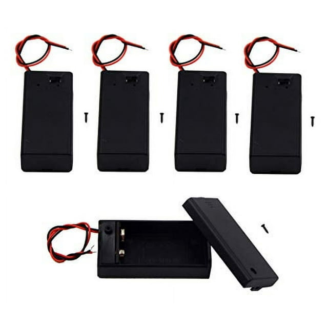 LAMPVPATH (Pack of 5) 9v Battery Holder, 9 Volt Battery Holder with ...
