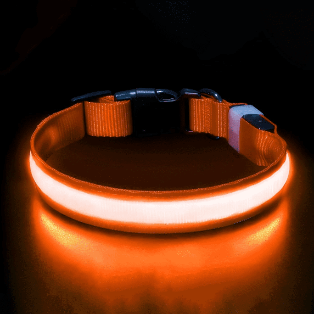 LAMSTOM Lighted Dog Collars, LED Rechargeable Glow in the Dark ...