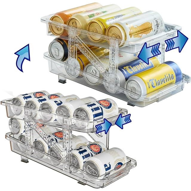 LAMU 2 Pack Width Adjustable Soda Can Dispenser for Refrigerator ...