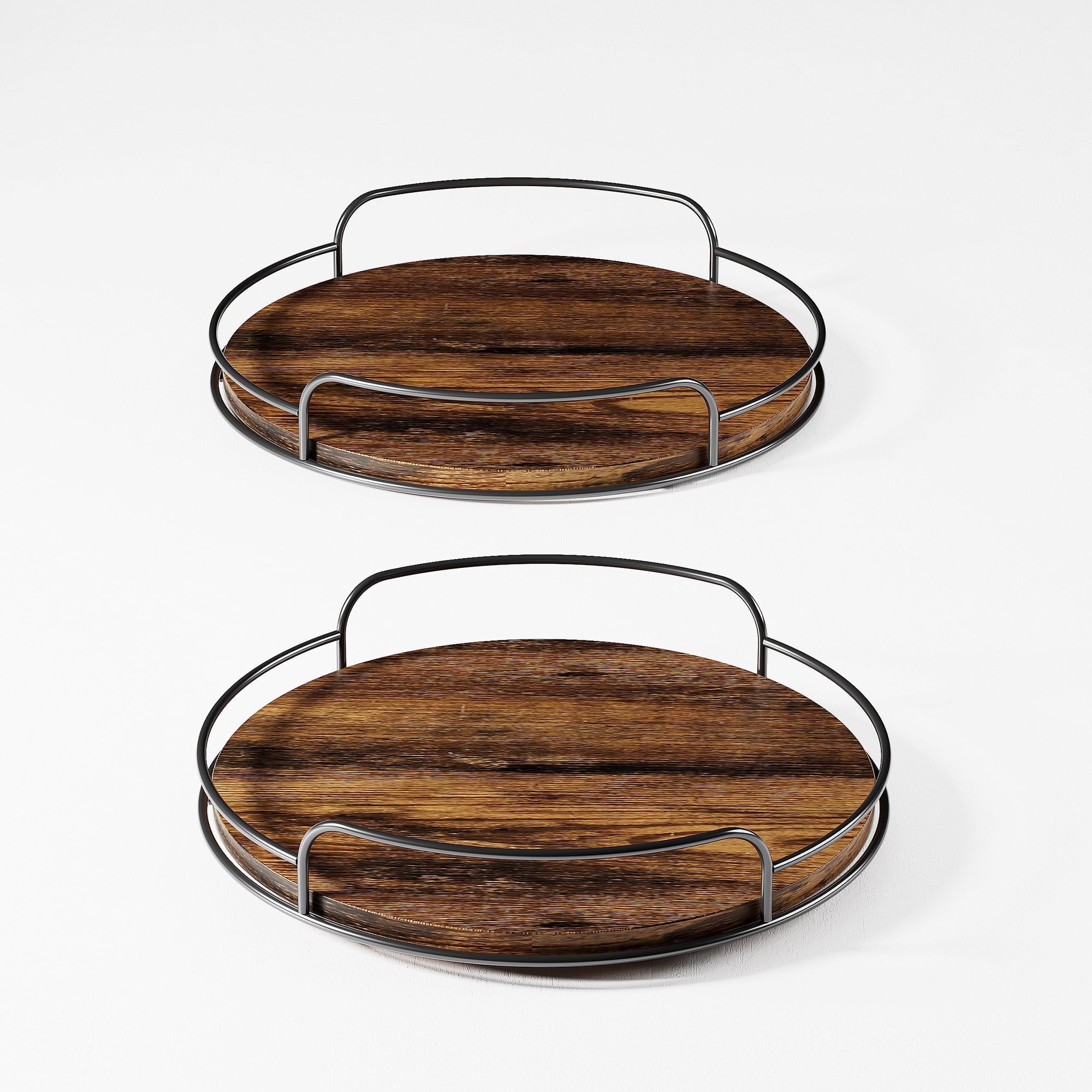 LAMU 2 Pack Wooden Lazy Susan Turntable Storage, 9inch+10inch Bamboo ...