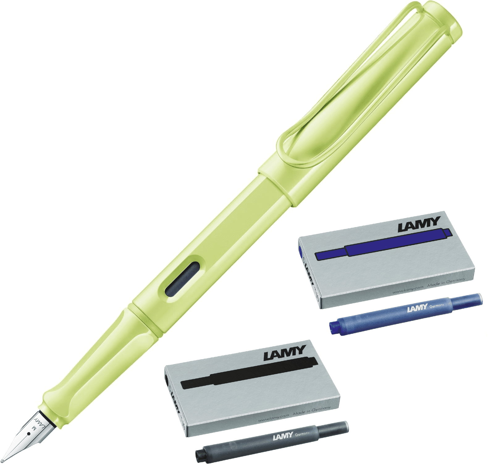 LAMY safari Springgreen Fountain Pen steel nib in size EF Plus 5 blue ...