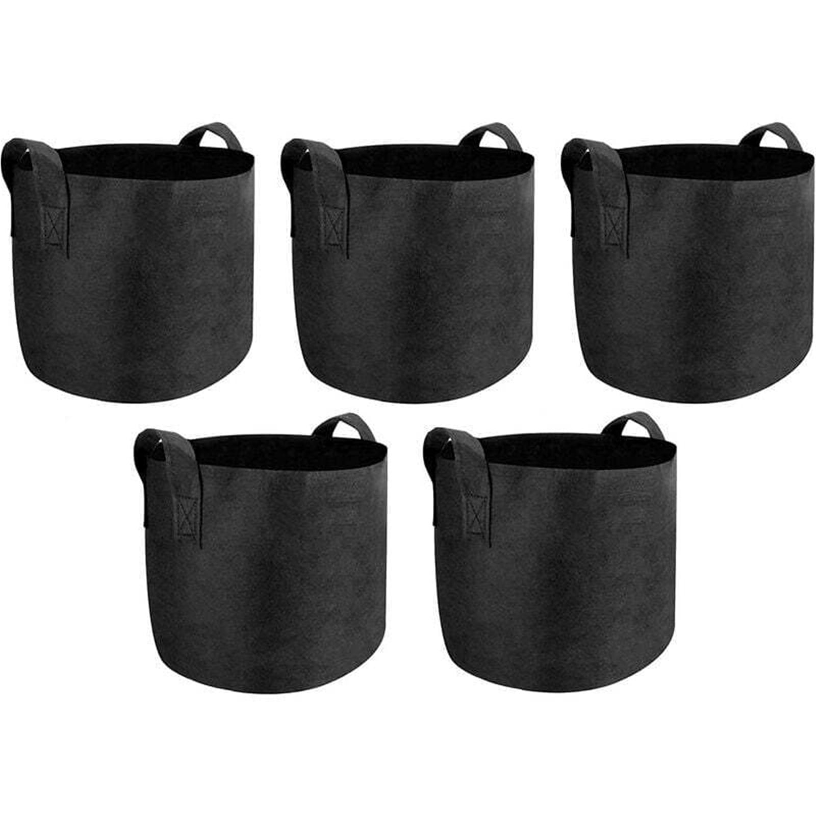 LAN Set of 5 - Soft-Sided Breathable Non-Woven Fabric Grow Pots - 5 ...