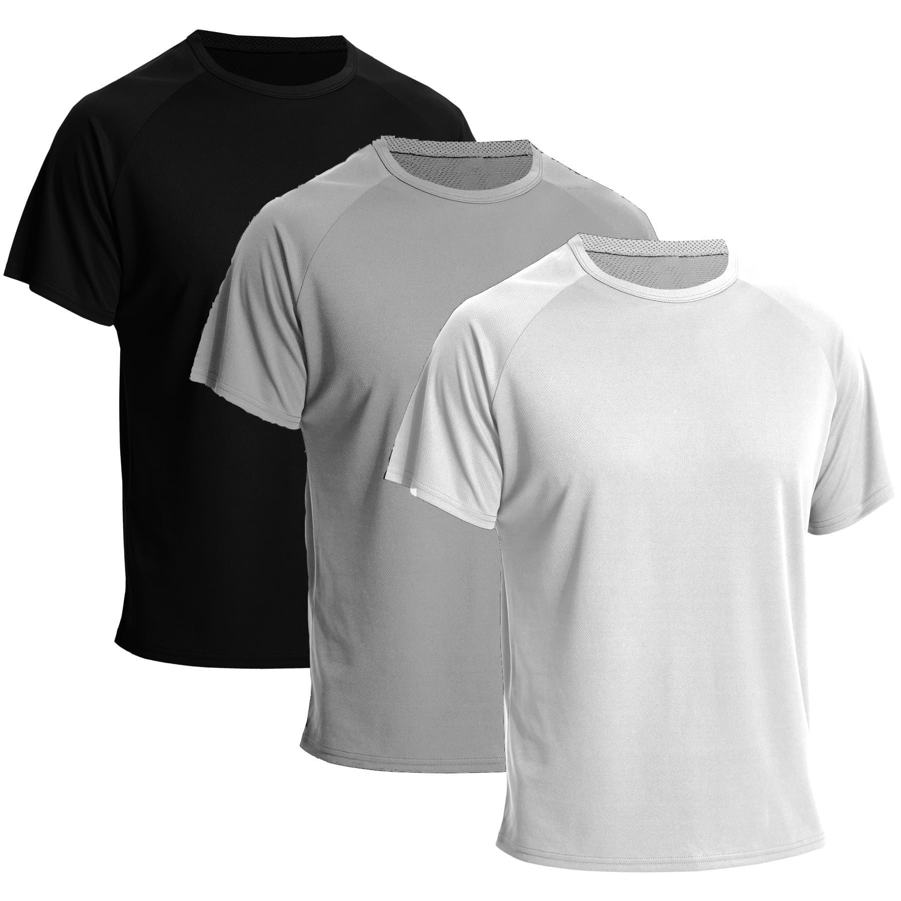 LANBAOSI 3 Pack Workout Running Shirts for Men Moisture Wicking Quick ...