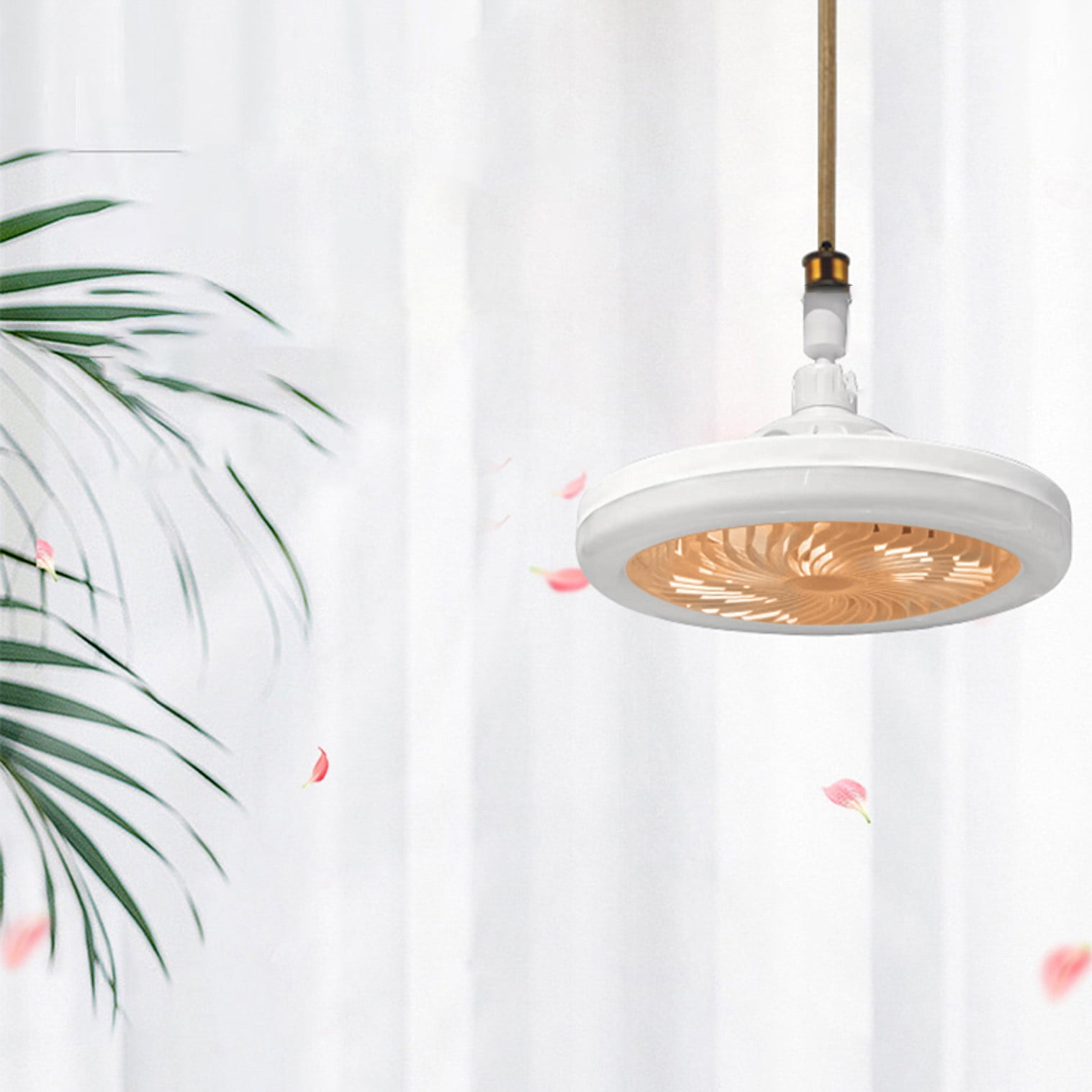 LANBB Ceiling Fan With Light - Closed Thin Design, Hidden Blade Ceiling ...