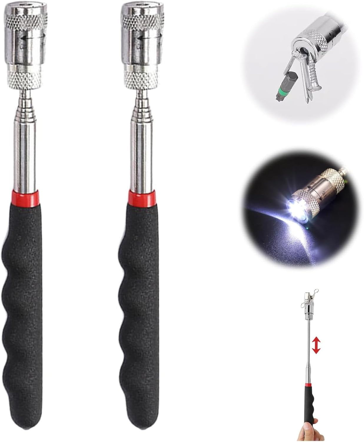 LANBOYA Retractable Magnetic Pickup Tool LED Lights Extendable ...