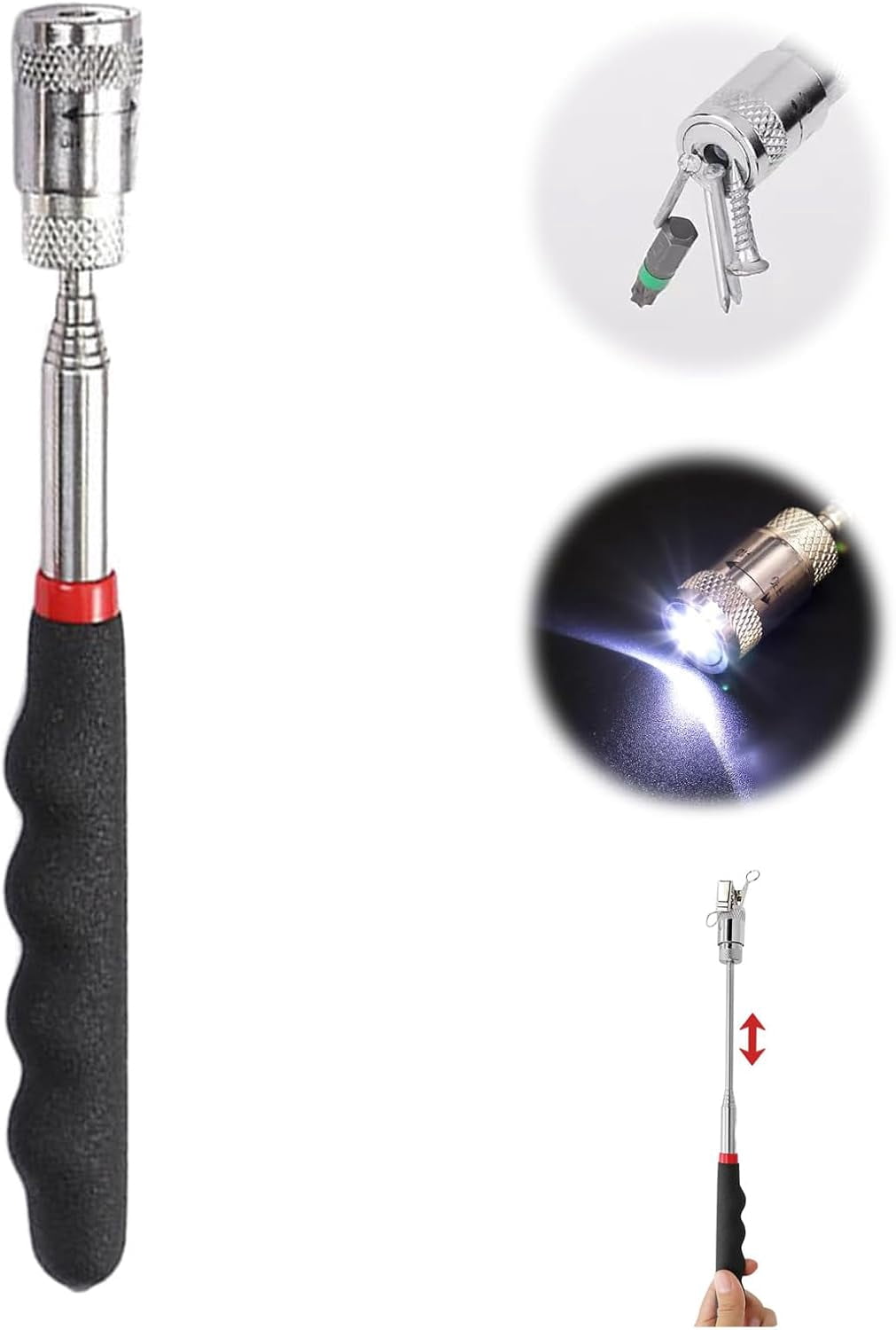 LANBOYA Retractable Magnetic Pickup Tool LED Lights Extendable ...
