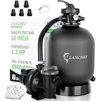 LANCHEZ 13in Sand Filter Pump for Above Ground Pool, 3/4HP, Max 3500GPH ...