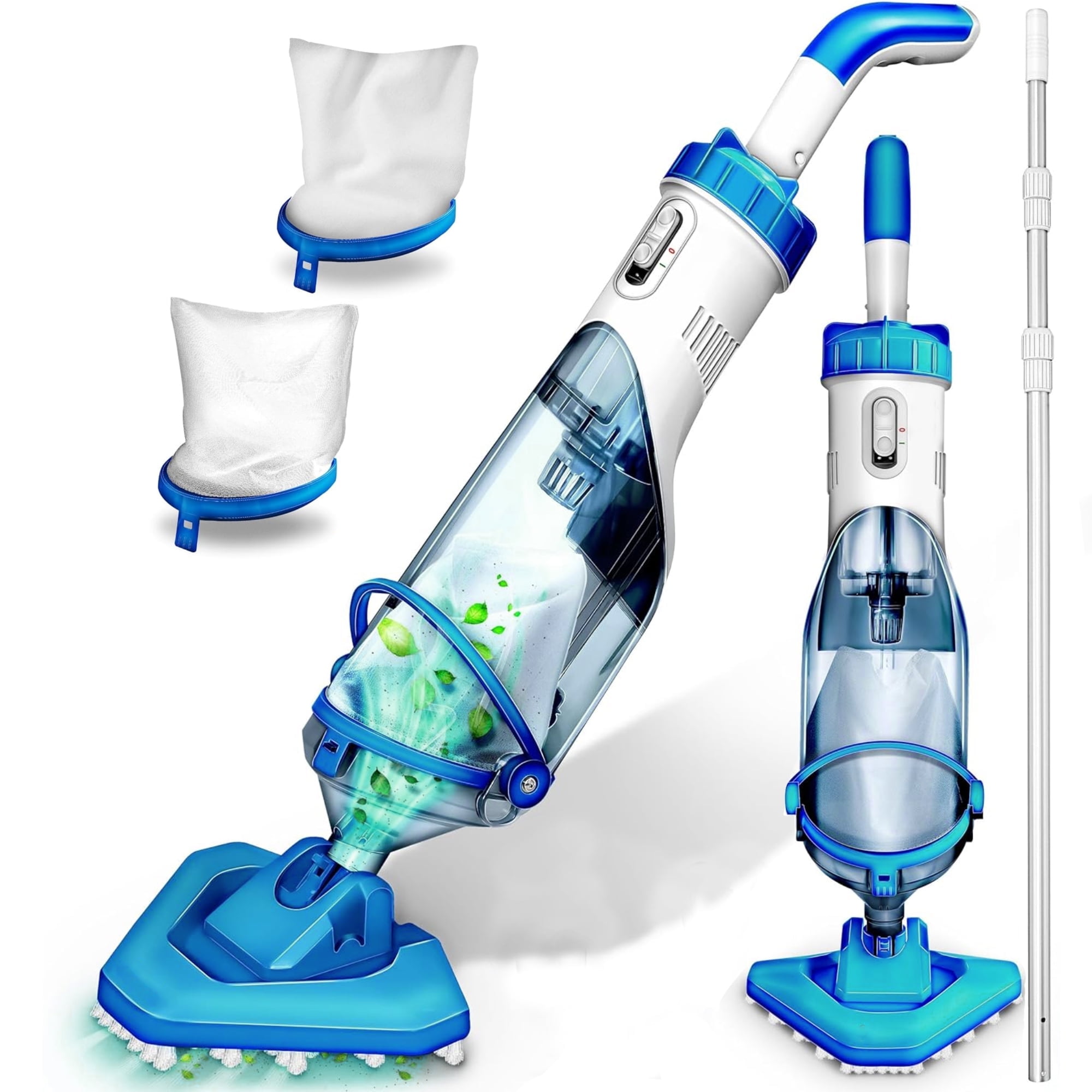 LANCHEZ Cordless Pool Vacuum with Strong Suction, Handheld Rechargeable ...