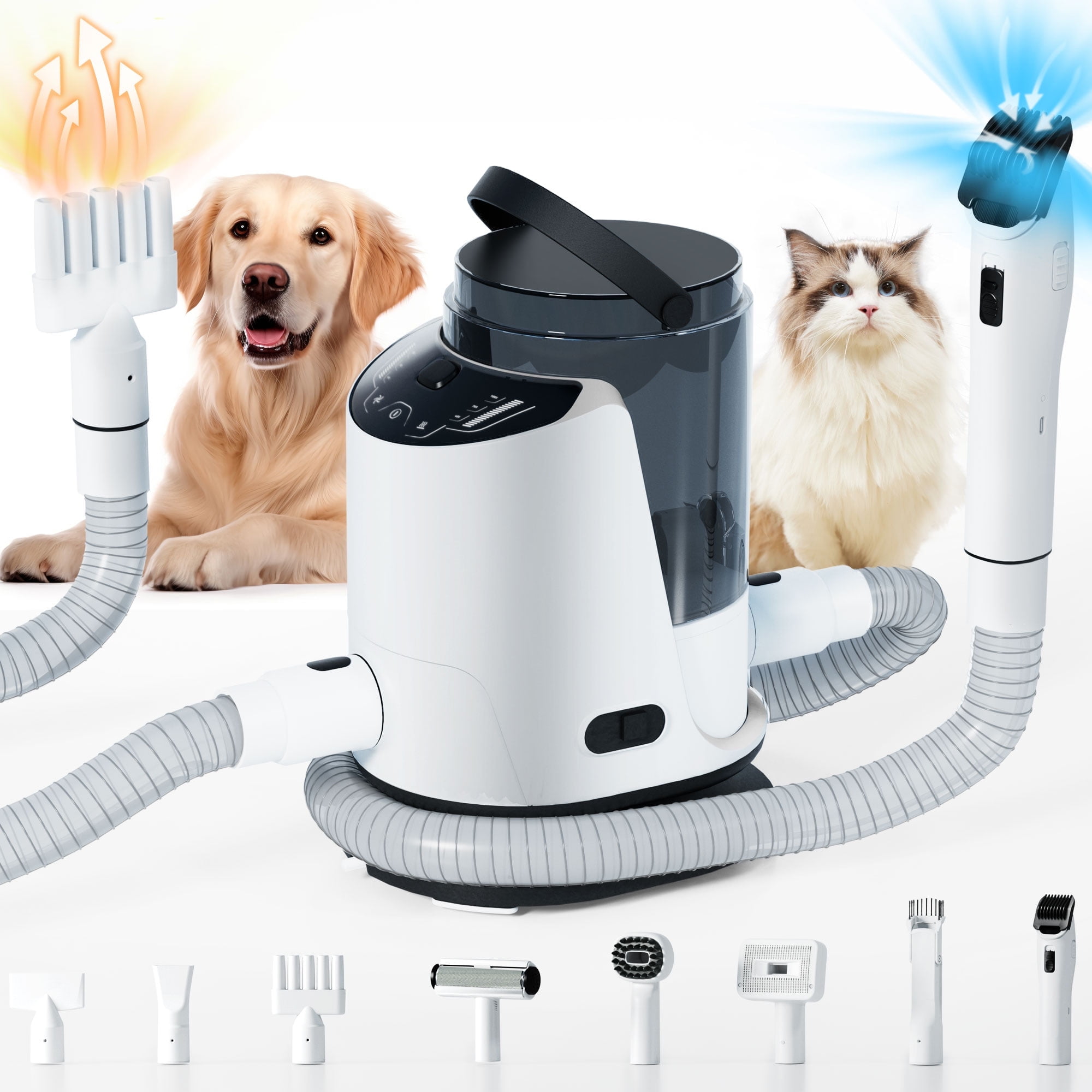 Lanchez 8-in-1 Pet Grooming Vacuum & Dryer with 3L Dust Bin & Low Noise ...
